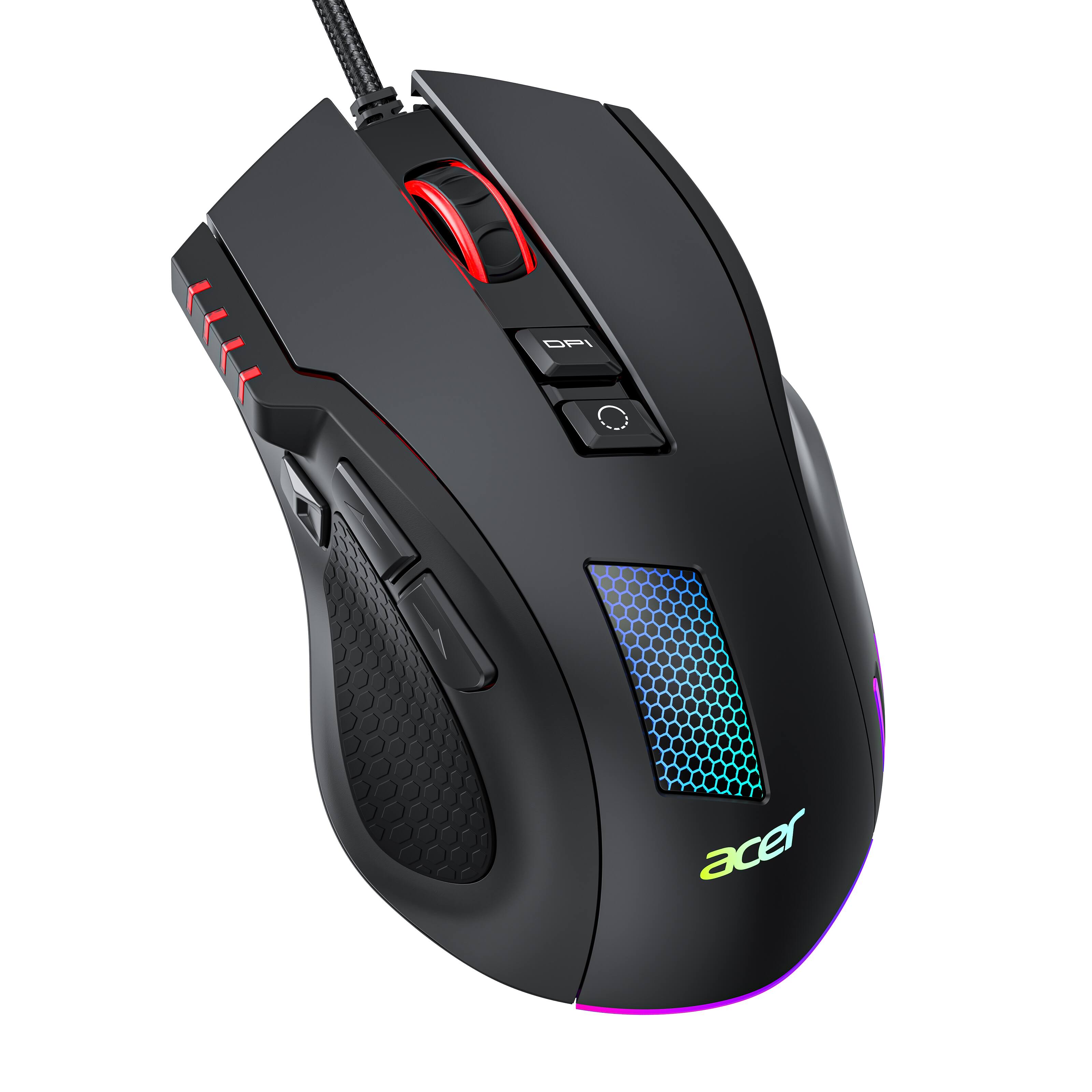 Acer Wired Gaming Mouse, 12,800 DPI Optical Sensor RGB Ergonomic Mouse ...