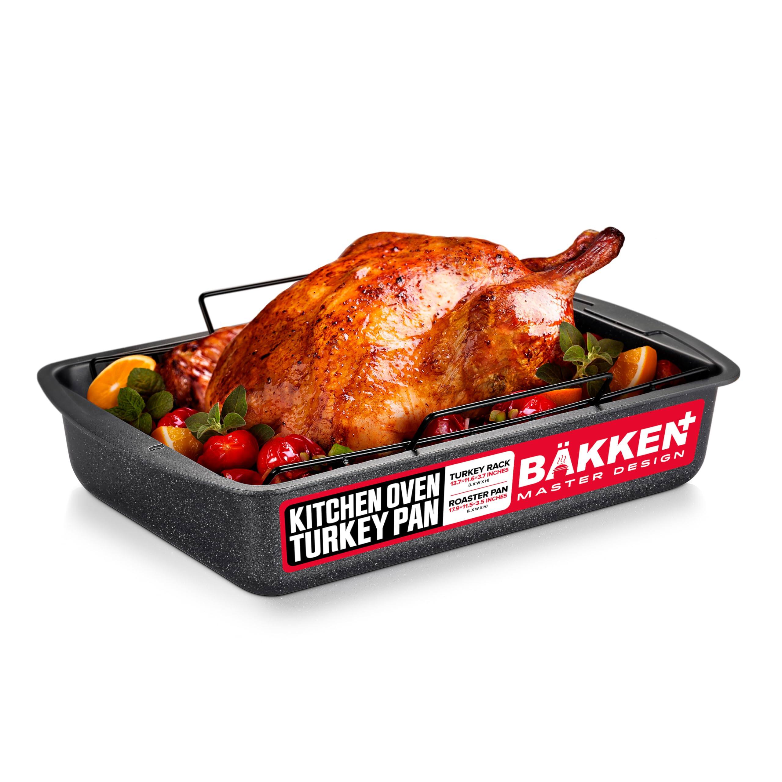 Bakken Swiss BAKKEN 17x13" Nonstick Roasting Pan – Heavy Duty Steel ...