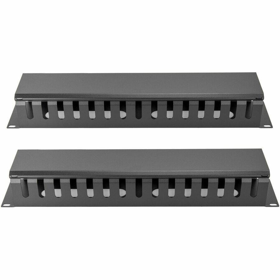 Rocstor 2U HORIZONTAL FINGER METAL DUCT RACK CABLE MANAGEMENT PANEL ...