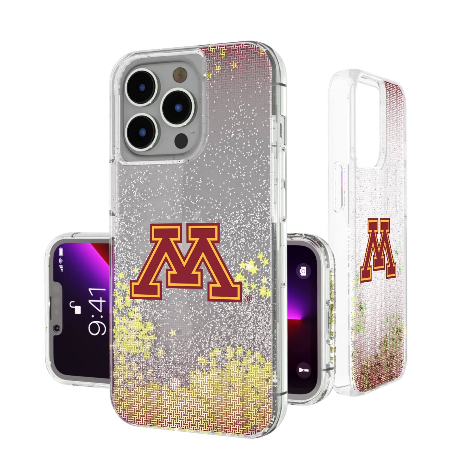 Keyscaper NCAA Minnesota Golden Gophers Linen Logo iPhone Glitter Case 15 Multicolor 201332738 ...