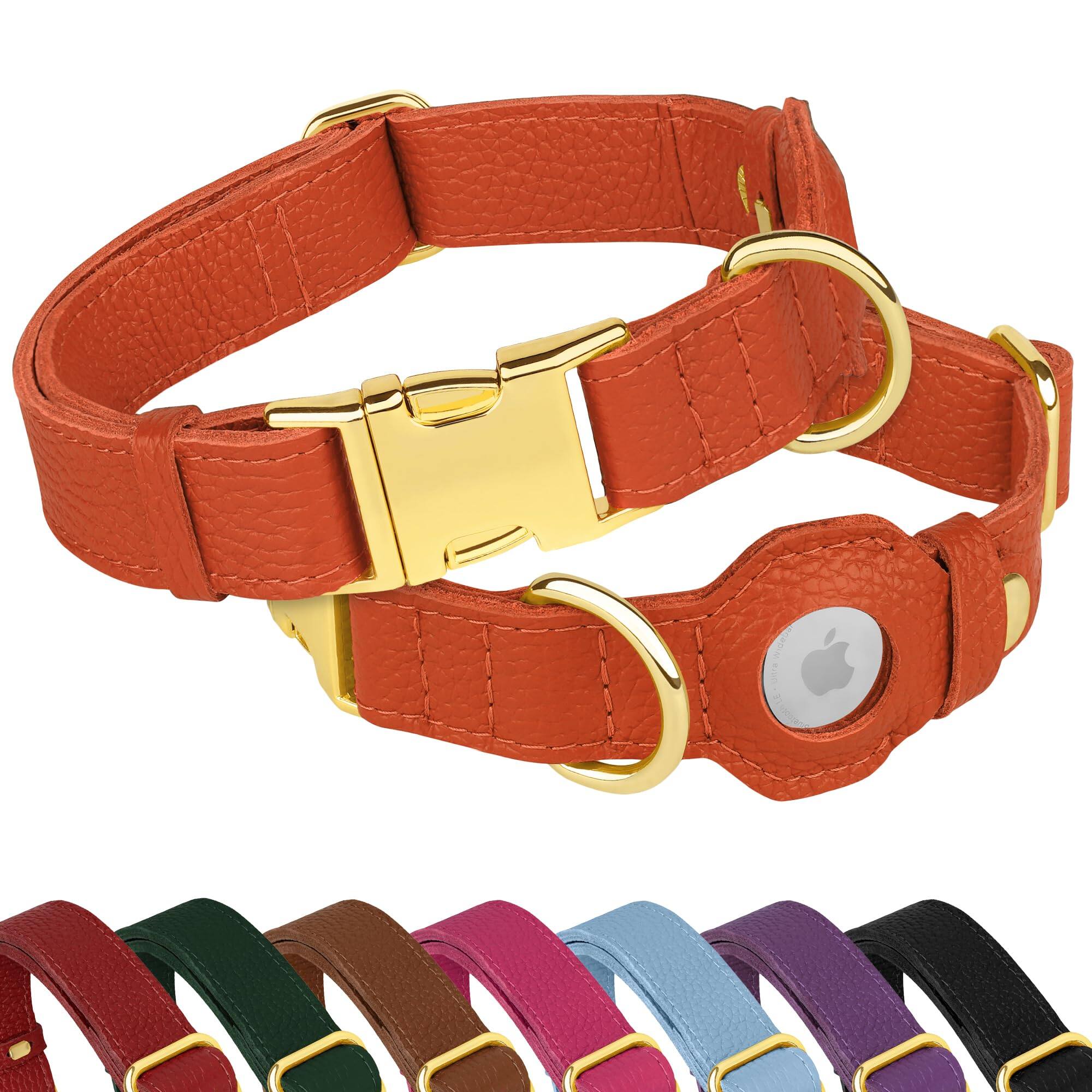 Leash Valley Refurbished Excellent Leather Airtag Dog Collar Soft ...
