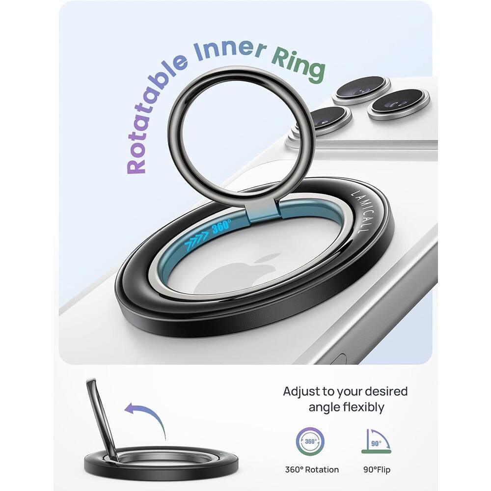 PARKER SLATER Magnetic Phone Ring Grip Crystal Black - Best Buy