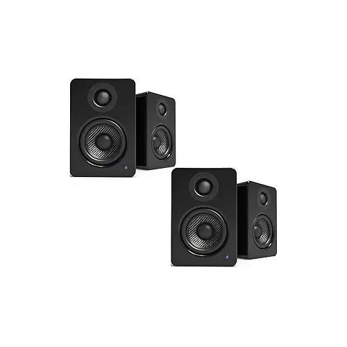 Pair of Kanto YU2 Powered Desktop Speakers 3 Composite Driver 3/4 Silk Dome Tweeter Bundle Gloss ...