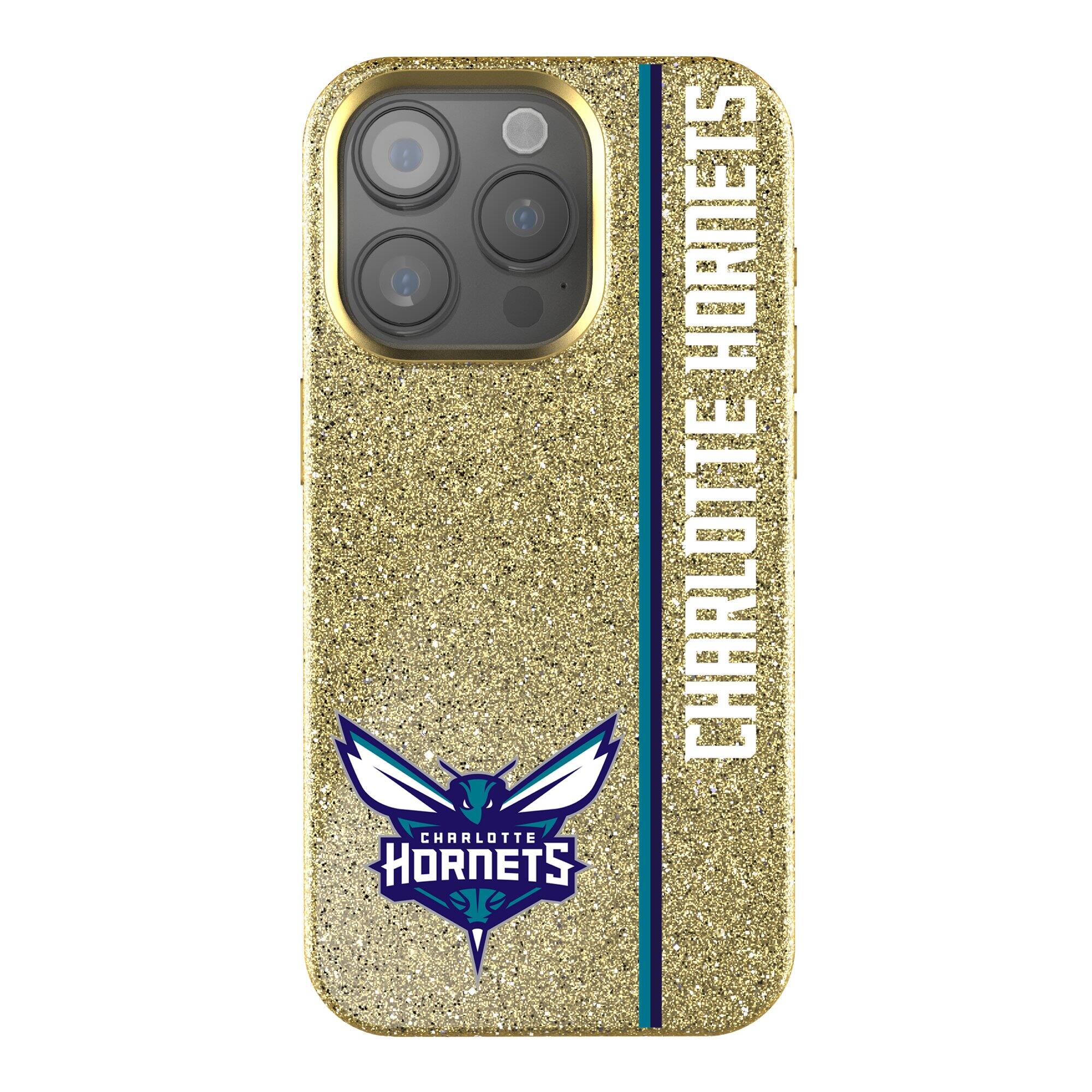 Keyscaper NBA Charlotte Hornets Sidebar Bling iPhone Case 15 Plus Gold ...