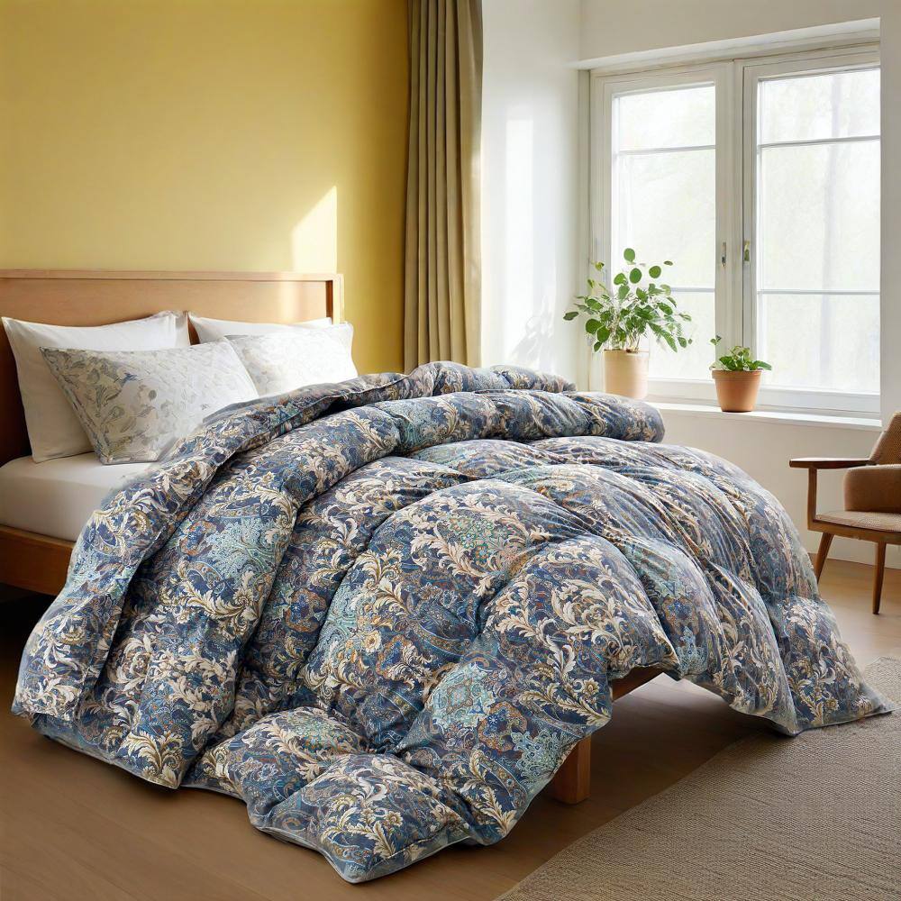 Peace Nest All Season Goose Feather Fiber Comforter Duvet Vintage Style ...