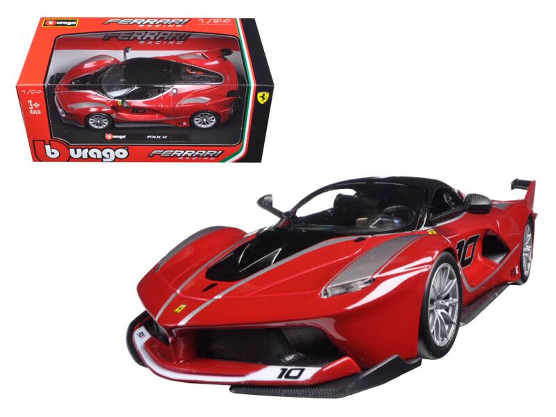 Ferrari Racing FXX K #10 1/24 Diecast Model Car by Bburago Red 26301r ...