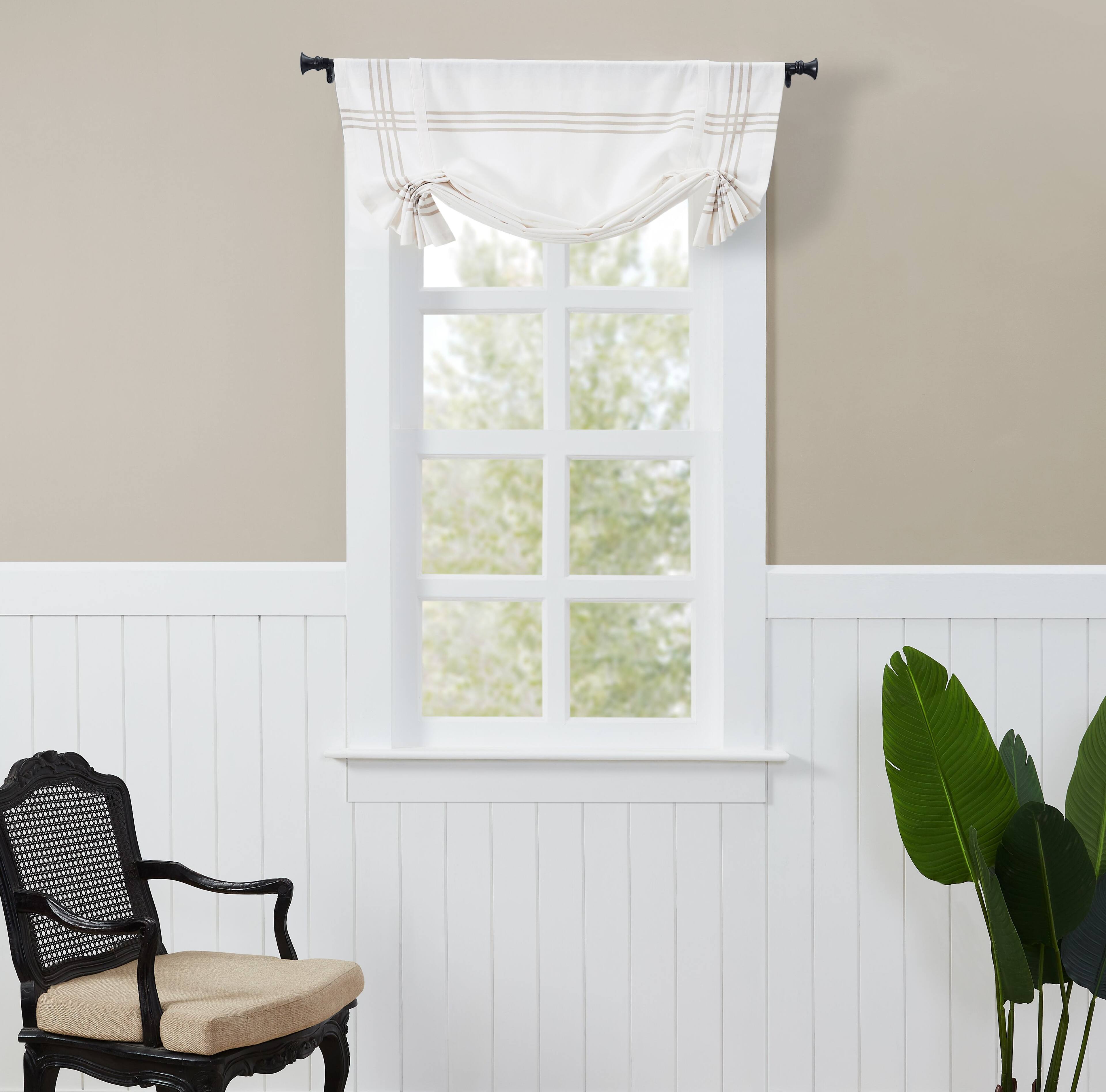 Kate Aurora Country Farmhouse Cotton Blend White & Linen Colored ...