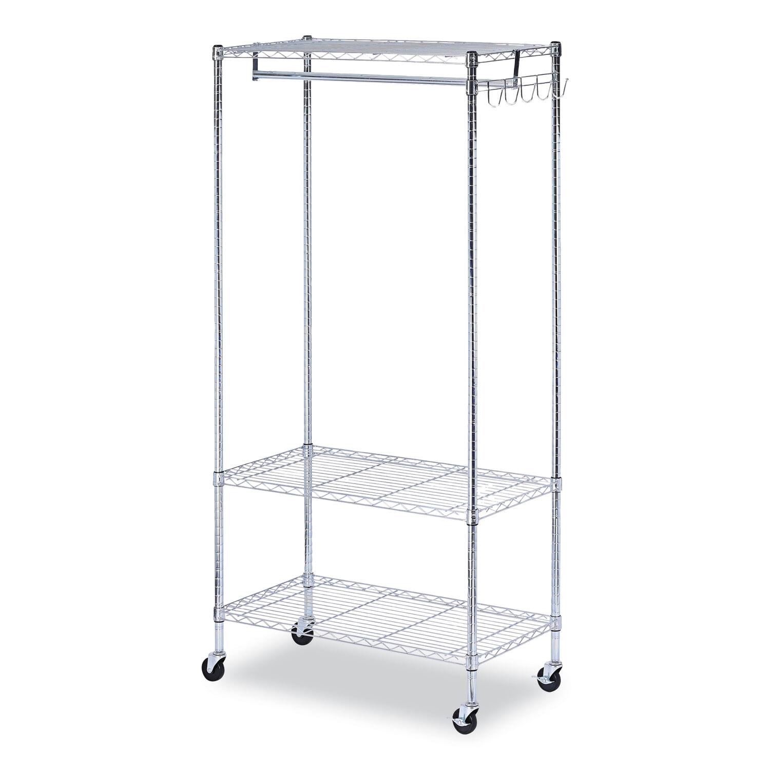 Alera Wire Shelving Garment Rack, 30 Garments, 36w X 18d X 75h, Silver ...