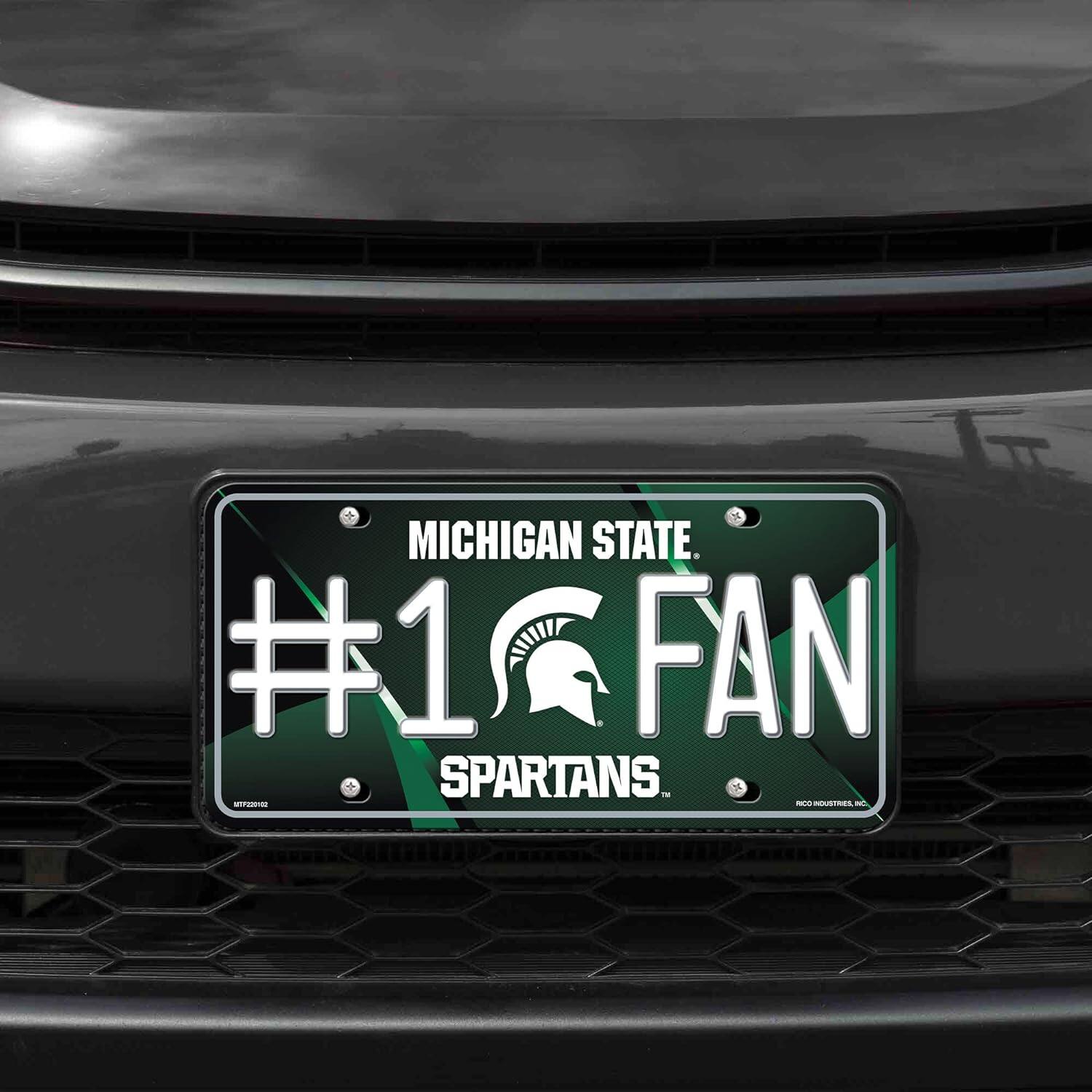 Rico Industries Michigan State Spartans #1 Fan Metal License Plate Auto ...