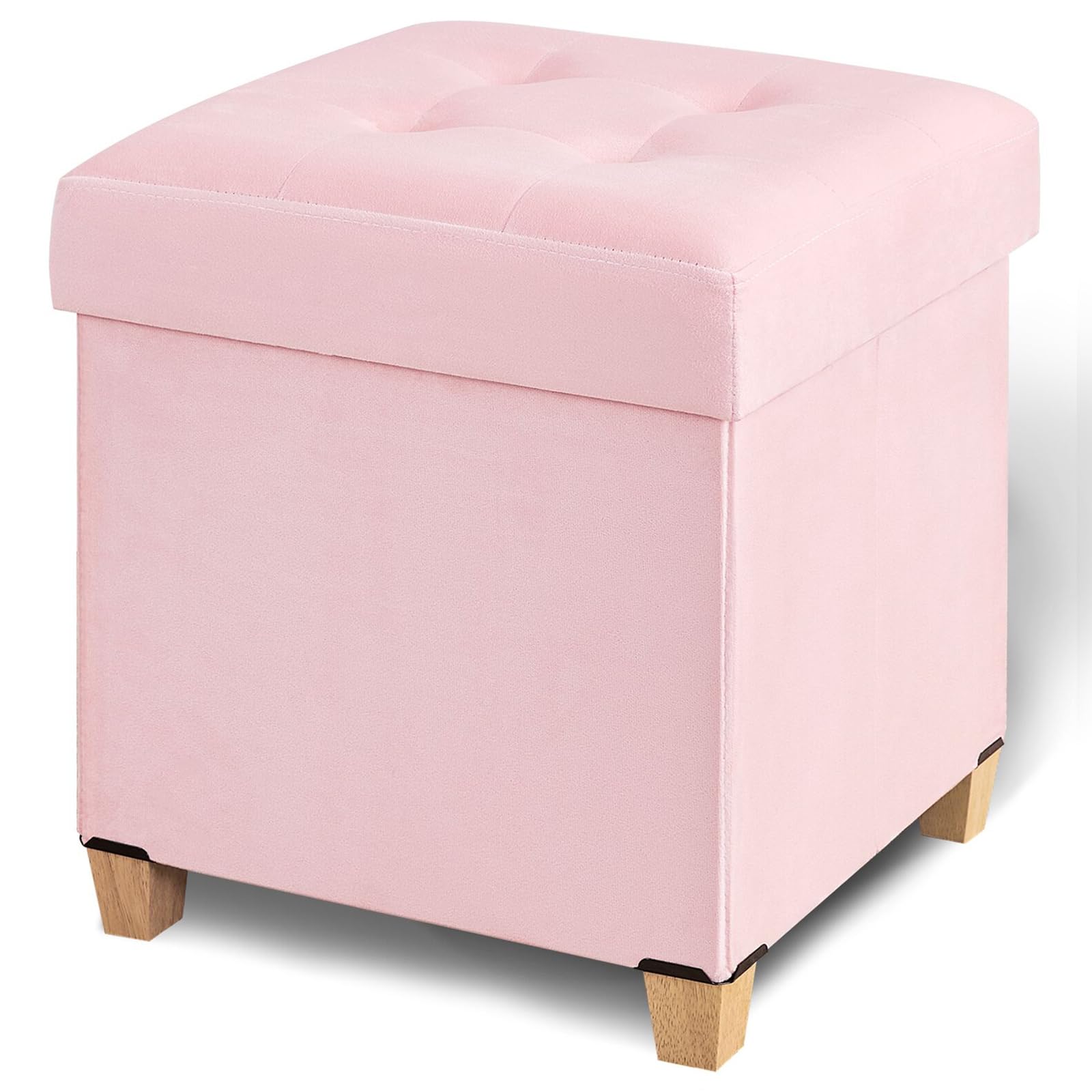 Fabibe 17.7" Ottoman with Storage, Square Storage Ottoman for Dorm ...