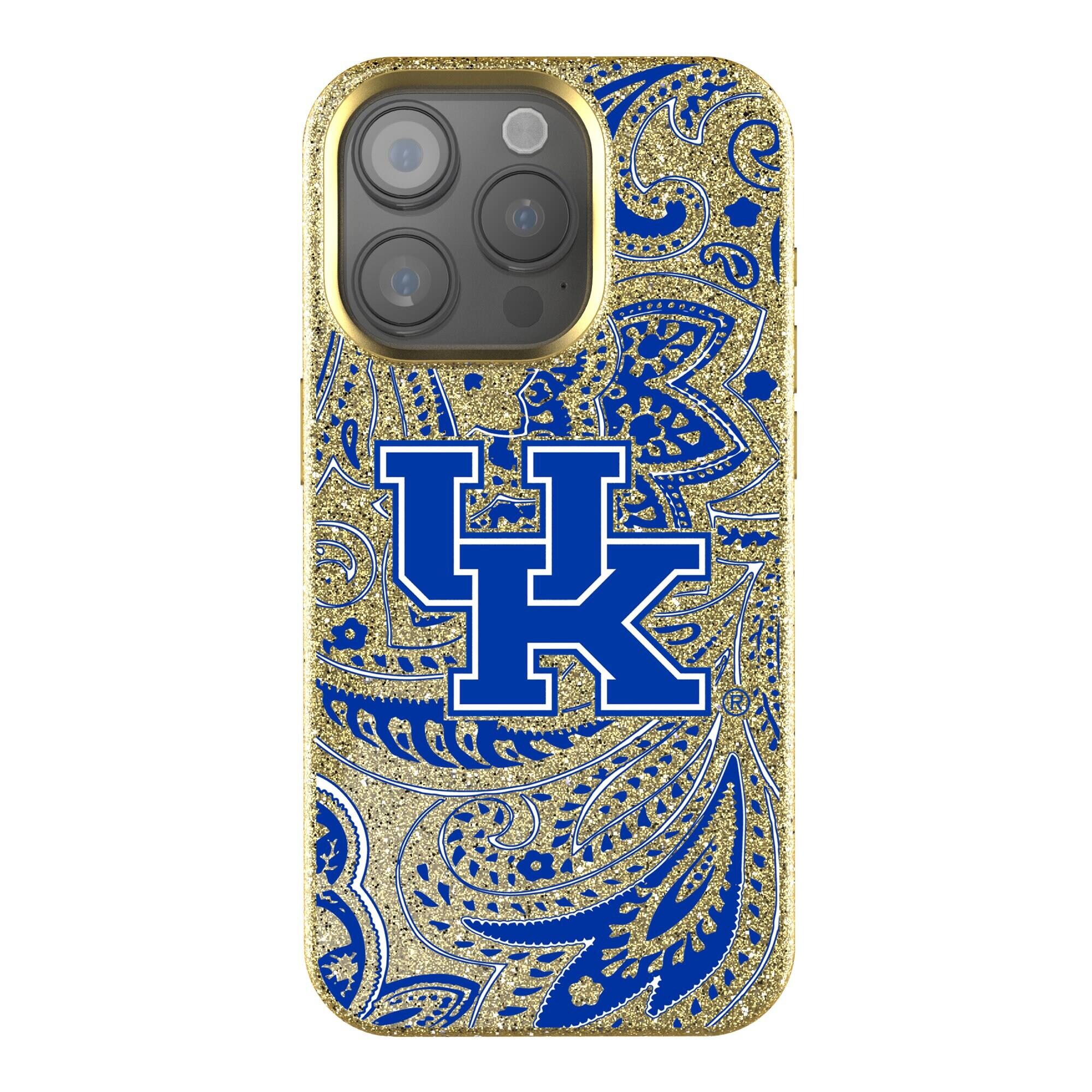 Keyscaper NCAA Kentucky Wildcats Paisley Bling iPhone Case 16 Pro Gold ...
