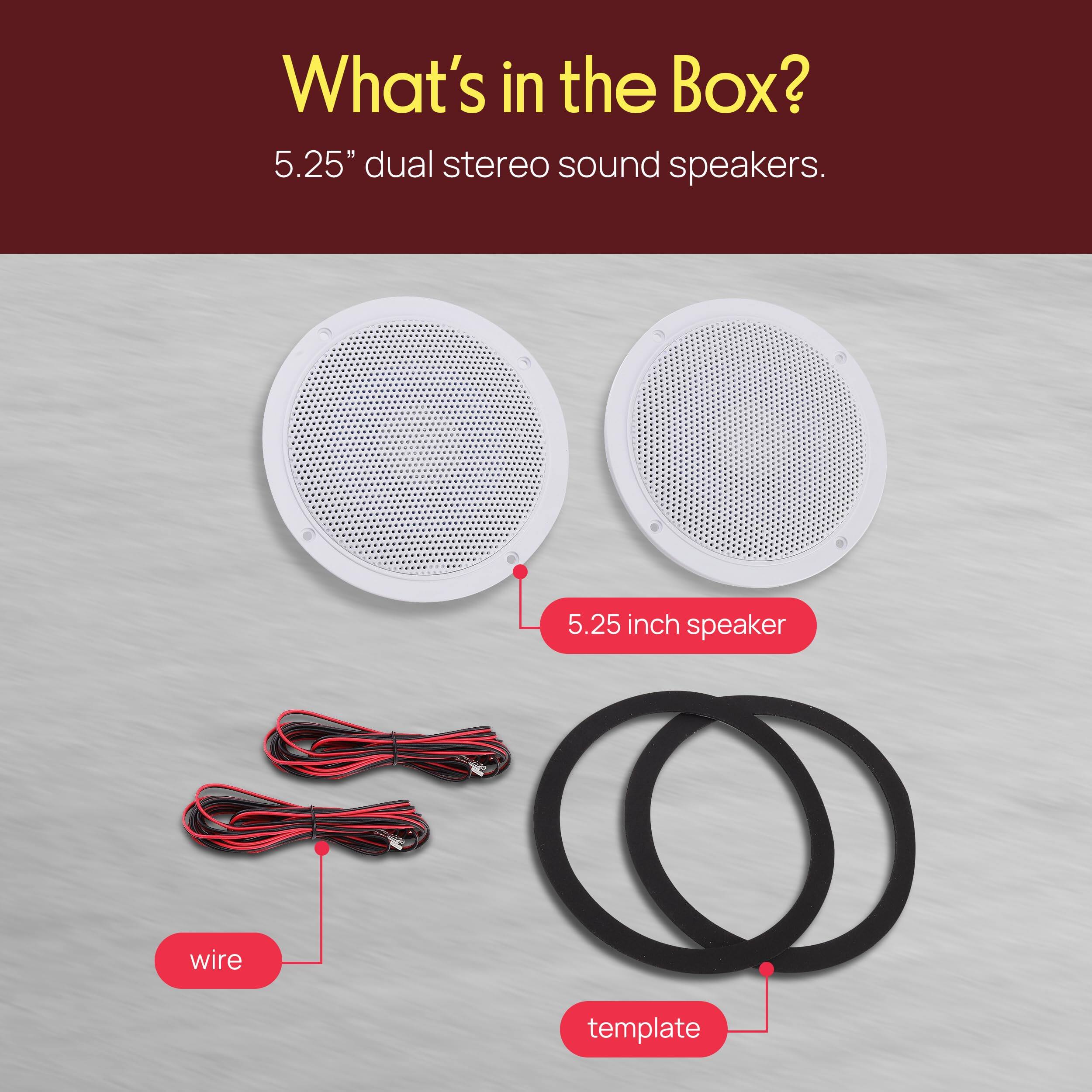 Pyramid MDC6 5.25” Dual Waterproof Marine Speakers, 100W Outdoor Car ...