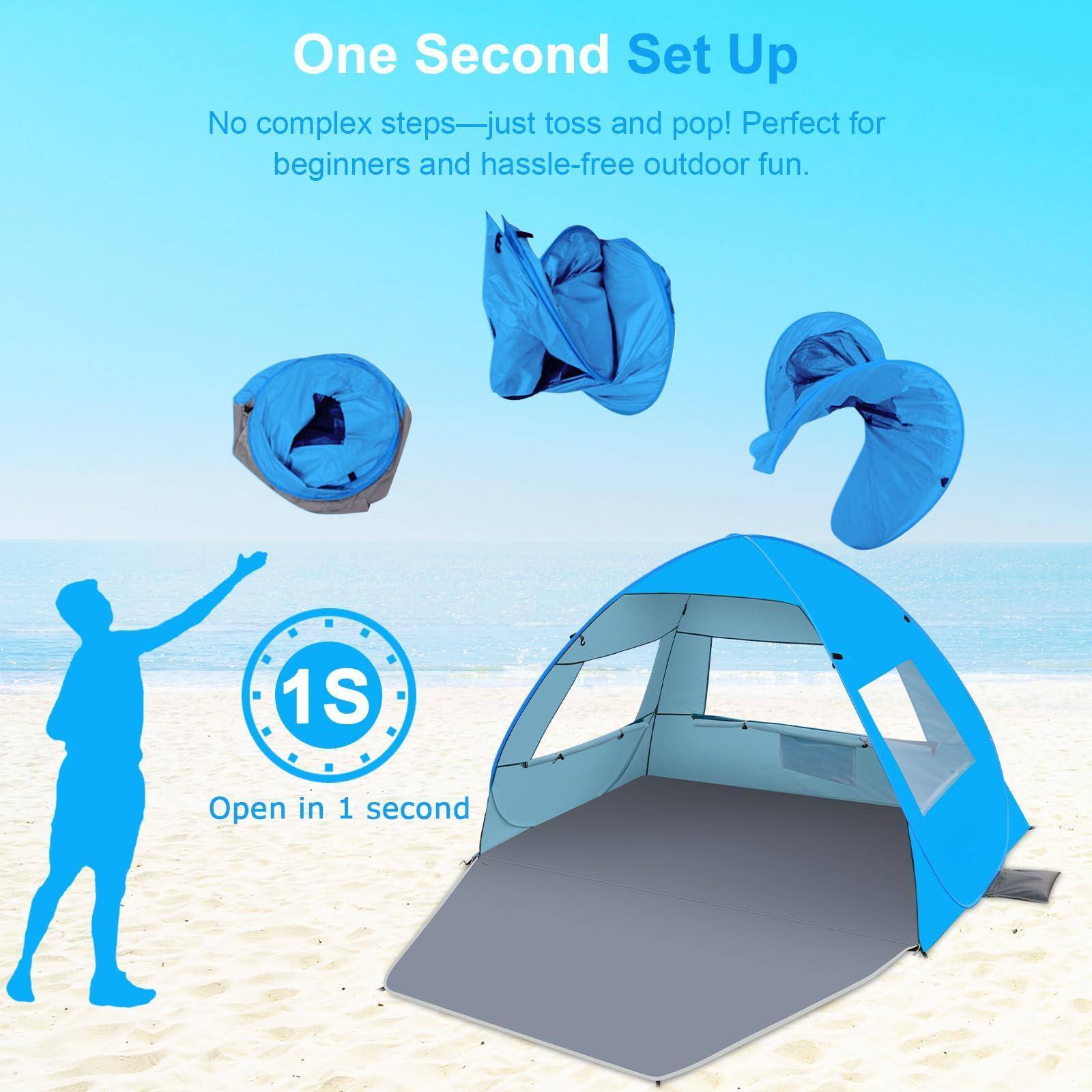 Paradigms Interiors Easy Pop Up Beach Tent For Upf Uv Protection Umbrella Sun Shelter Portable ...