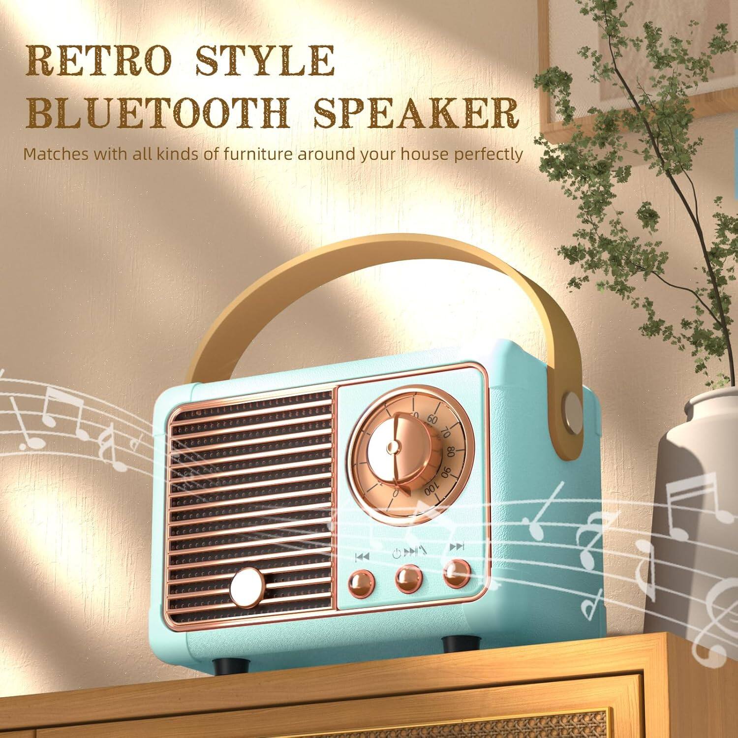 Stamp n Camp Retro Mini Speaker Vintage Decor Aesthetic Portable ...