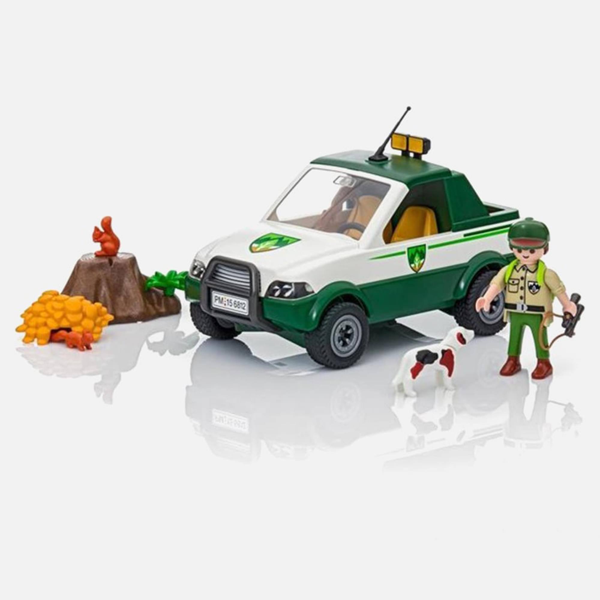 Playmobil 6812 Country Forest Ranger Pick Up Truck Building Set Green ...
