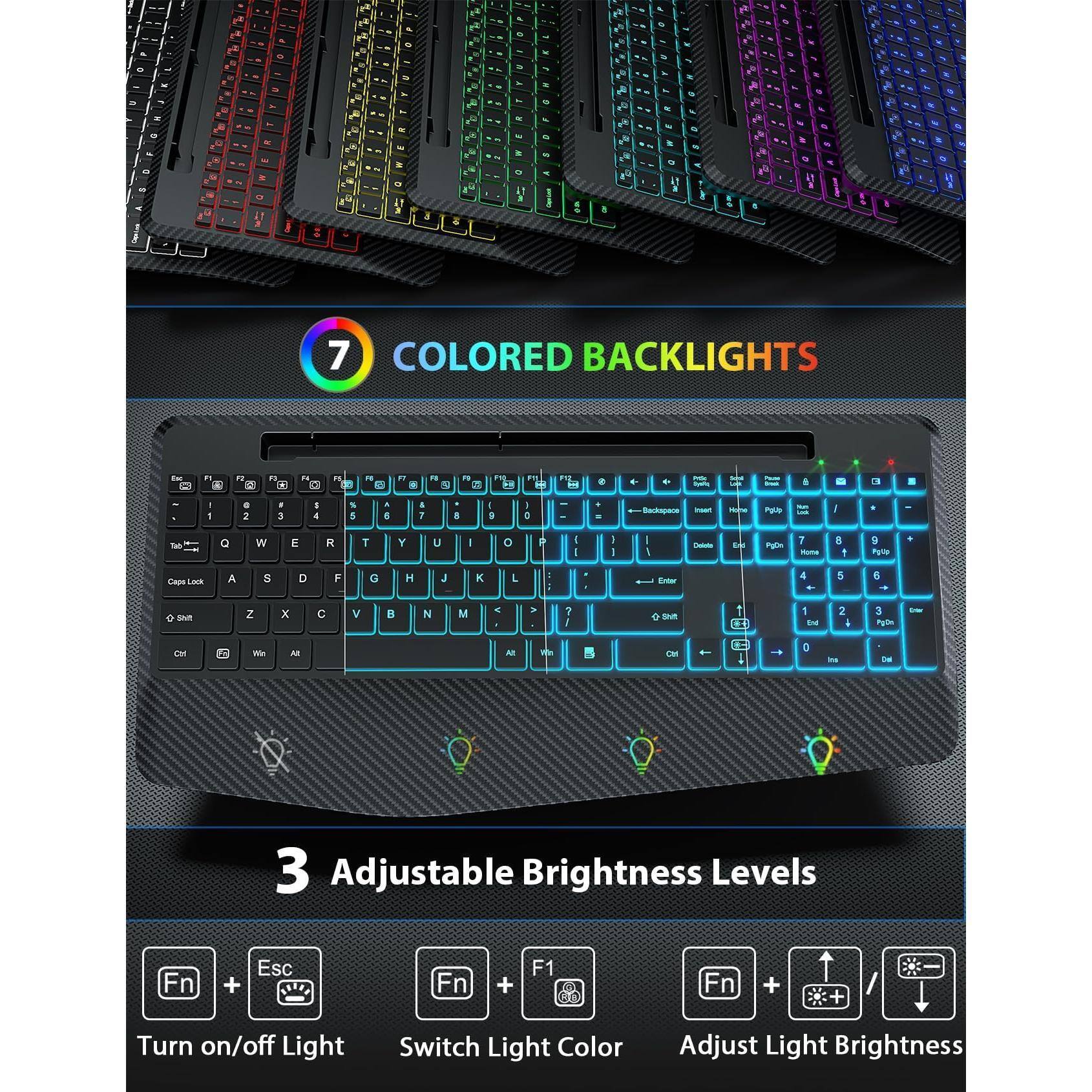 Stamp n Camp Wireless And Mouse Backlits Wrist Rest Led Rechargeable ...