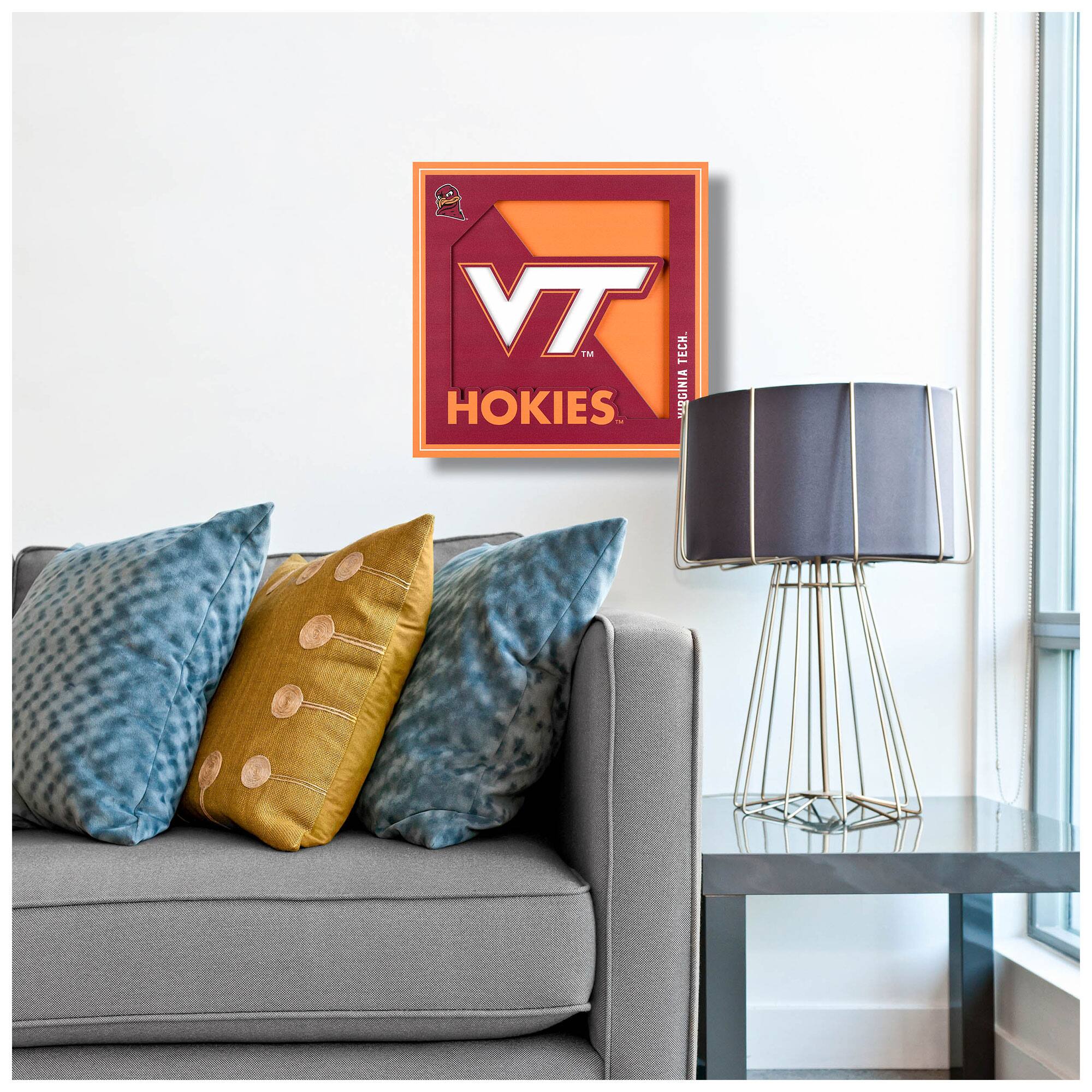 YouTheFan Virginia Tech Hokies 12'' x 12'' 3D Logo Wall Art Multicolor ...