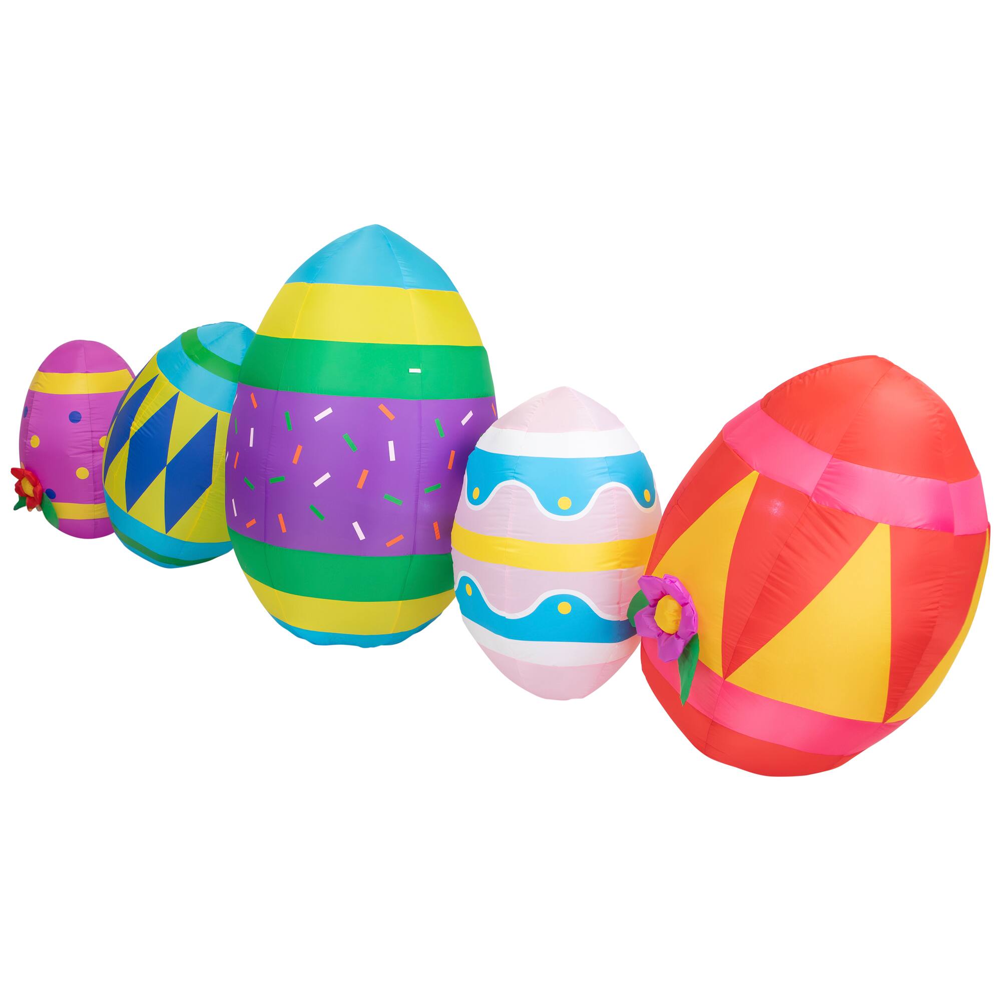Northlight Inflatable Lighted Easter Eggs Outdoor Decoration 10' Multi ...