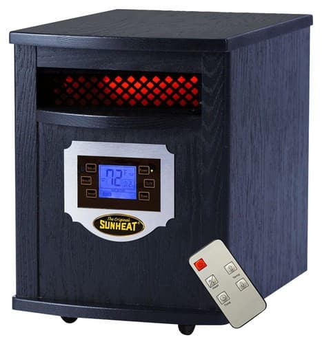 Best Buy: SUNHEAT Portable Infrared Heater Black SH-1500LCD-BLACK