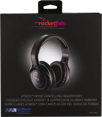 Best Buy: Rocketfish™ Noise-Canceling Over-the-Ear Headphones Black RF ...