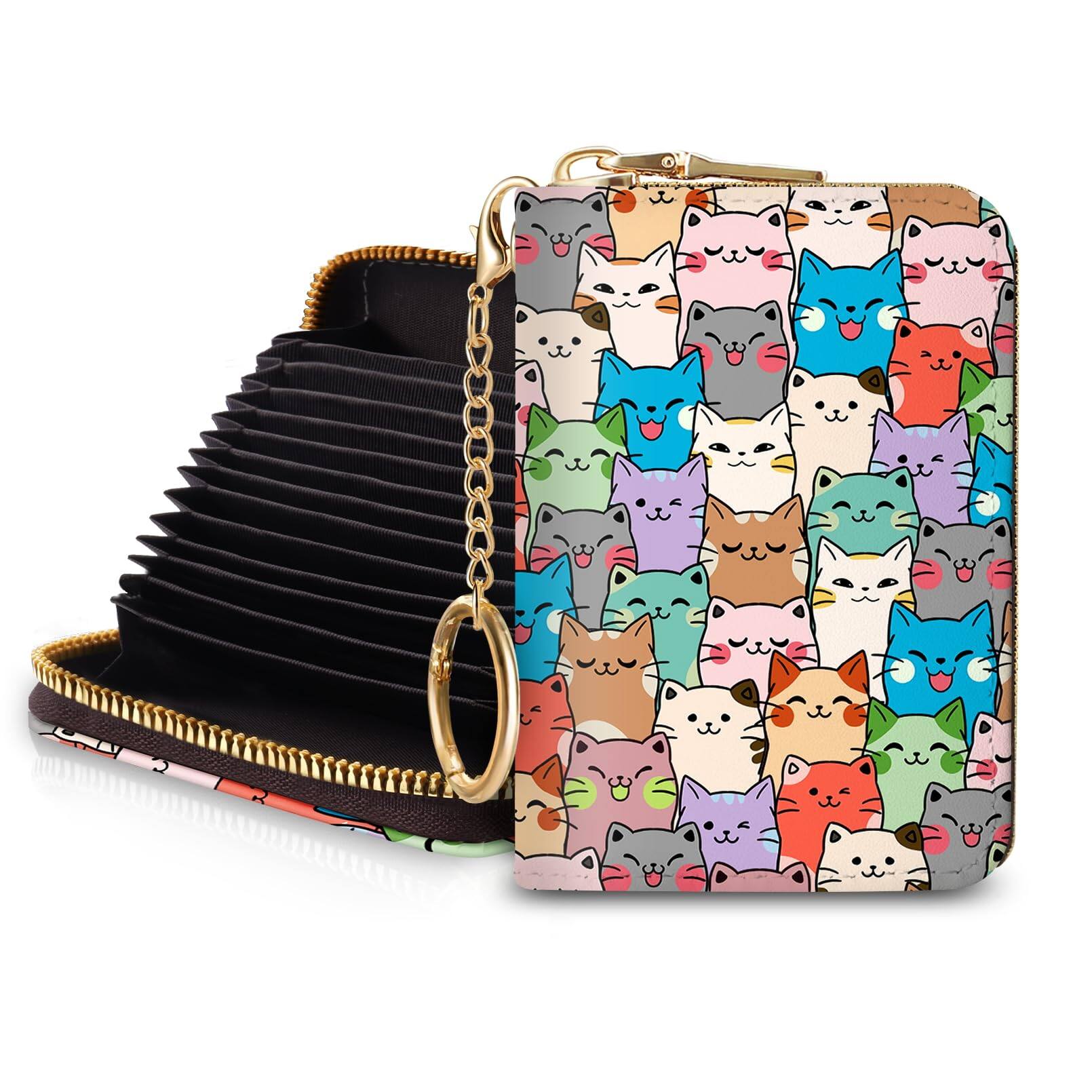 Jadie Link Bookshelf Credit Card Holder Women Small Rfid Wallet Zipper ...