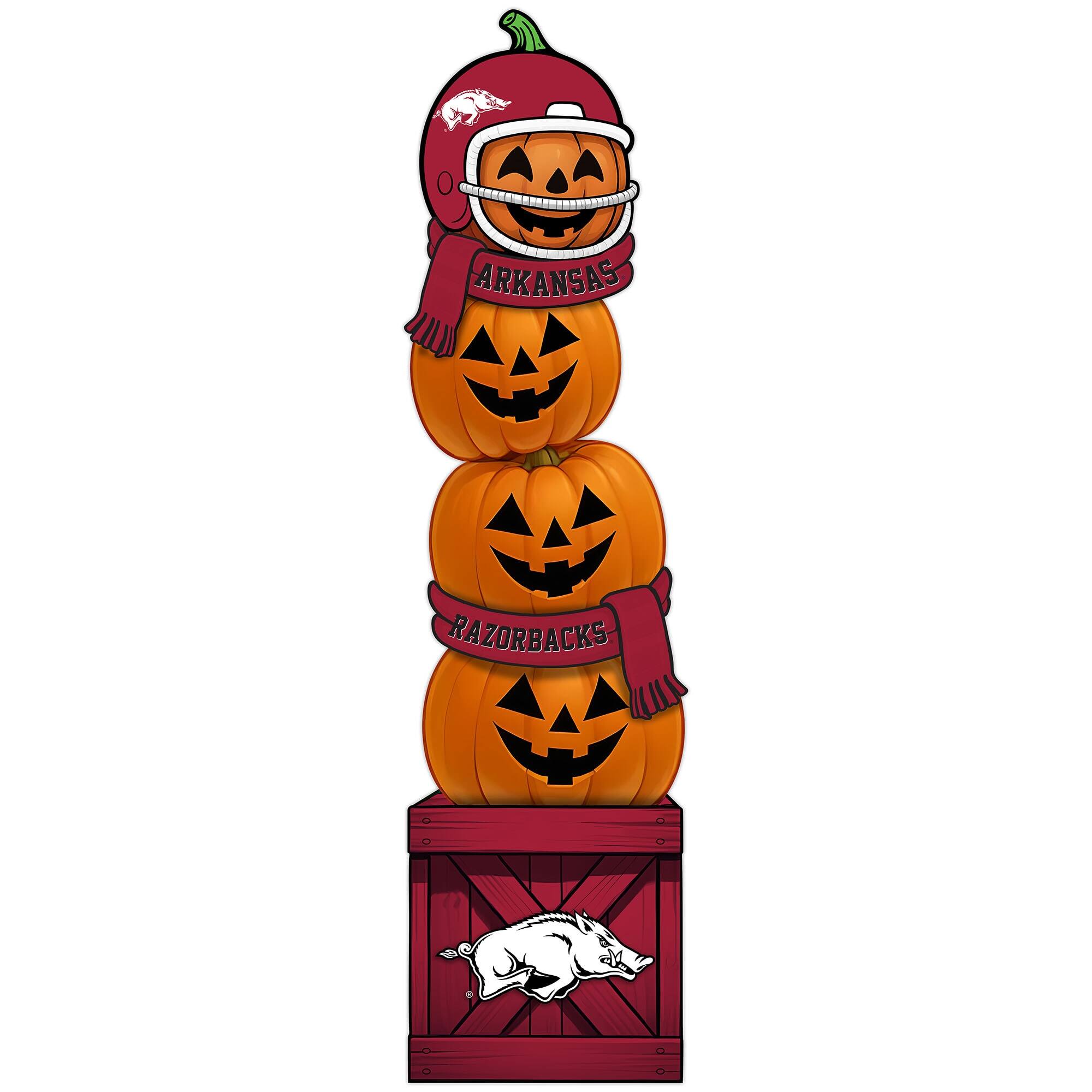Fan Creations Arkansas Razorbacks 31" Stacked Pumpkin Leaner Multicolor ...