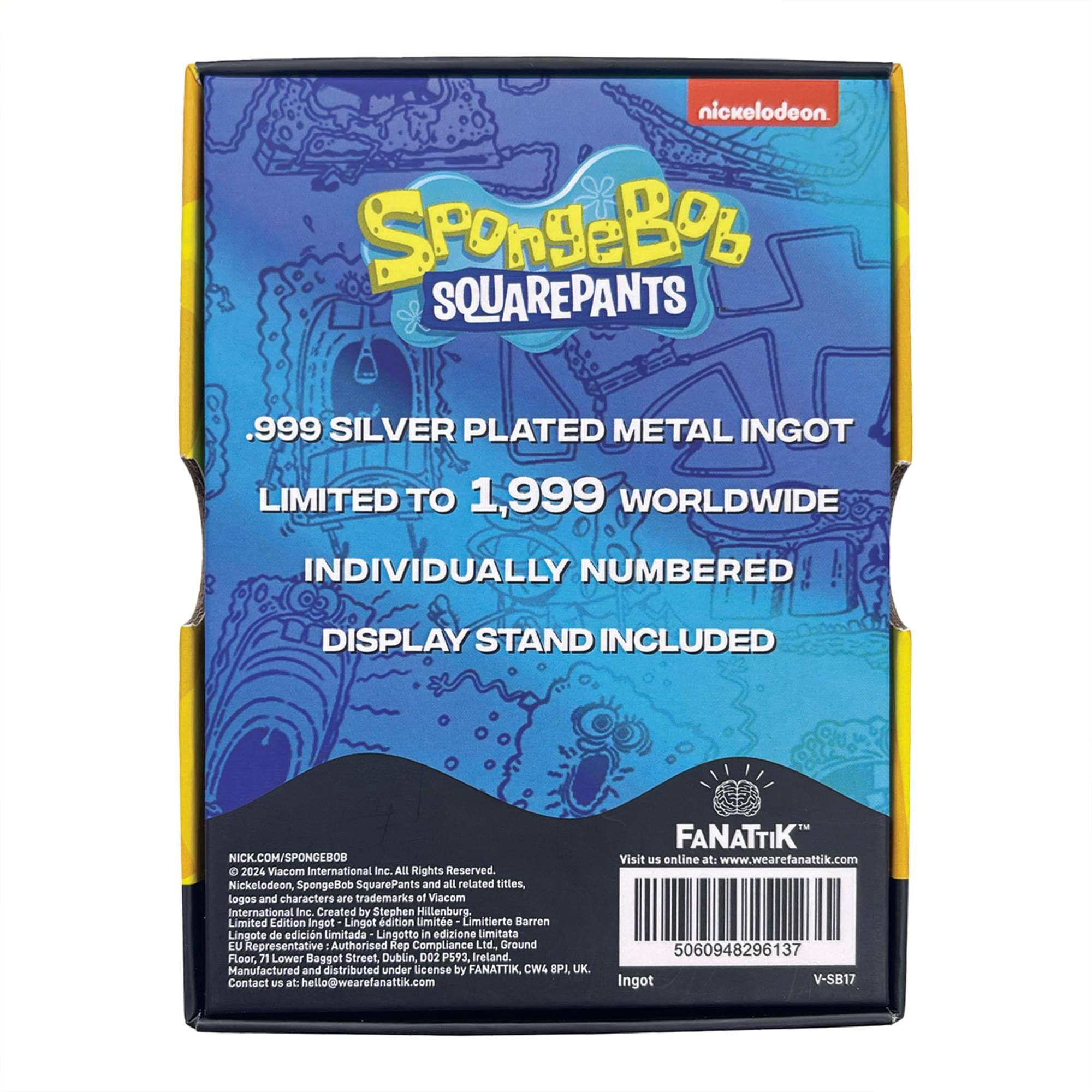 Nickelodeon SpongeBob SquarePants 25th Anniversary .999 Plated Ingot ...