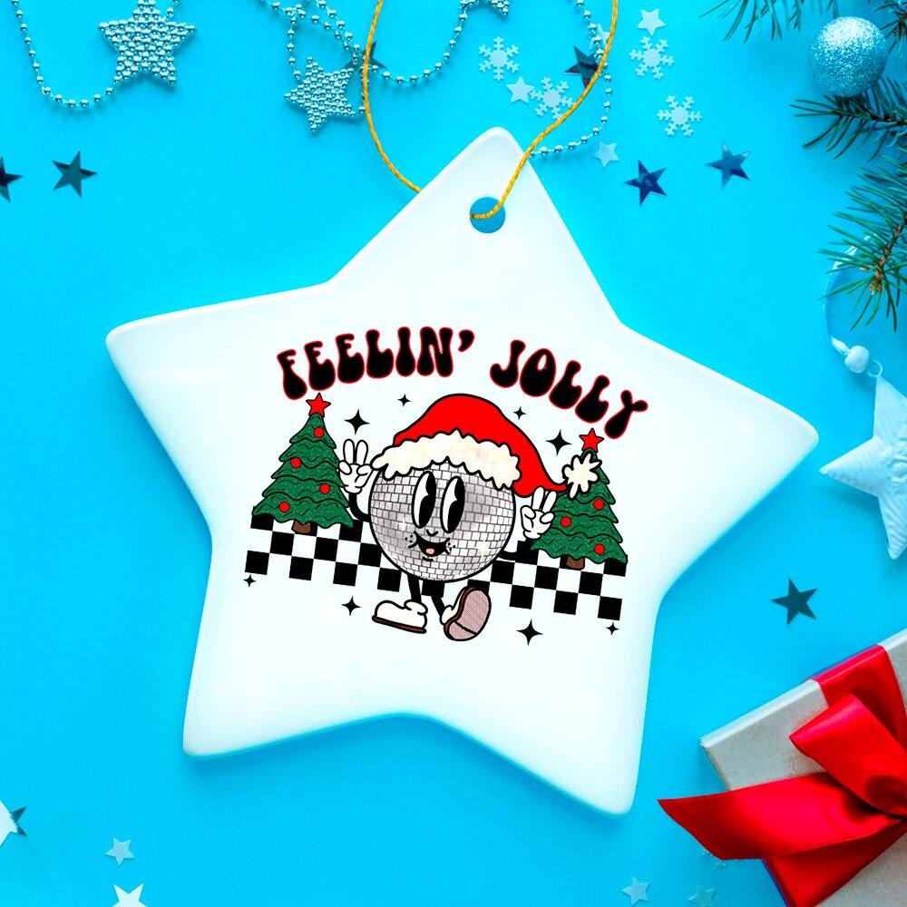 OrnamentallyYou Feelin Jolly Retro Disco Christmas Ornament Multi ...