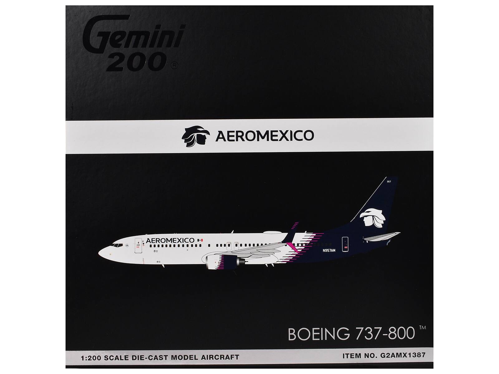 GeminiJets Boeing 737 800 Commercial Aircraft AeroMexico (N957AM) Tail ...