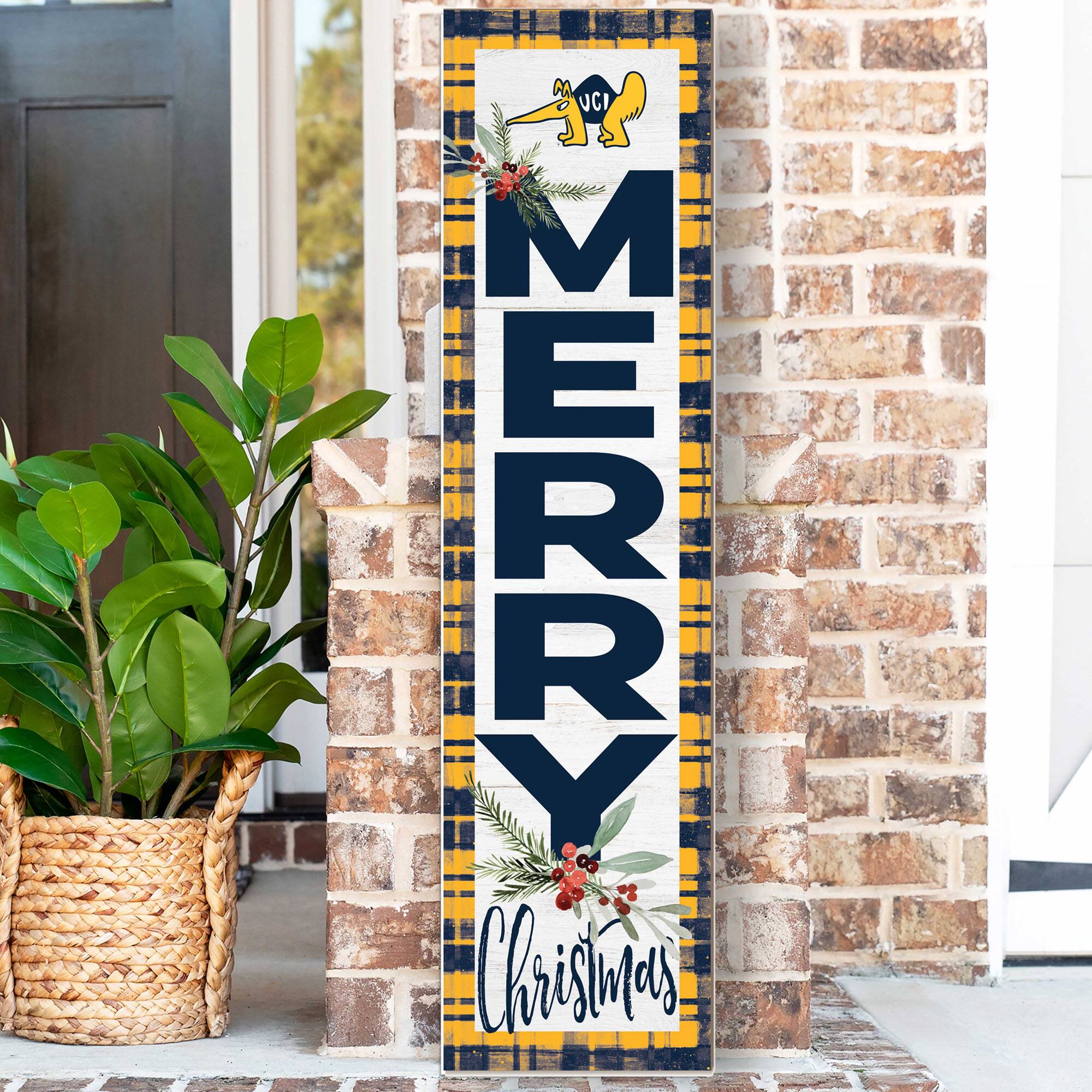 Jardine UC Irvine Anteaters 12'' x 48'' Outdoor Christmas Leaner White ...