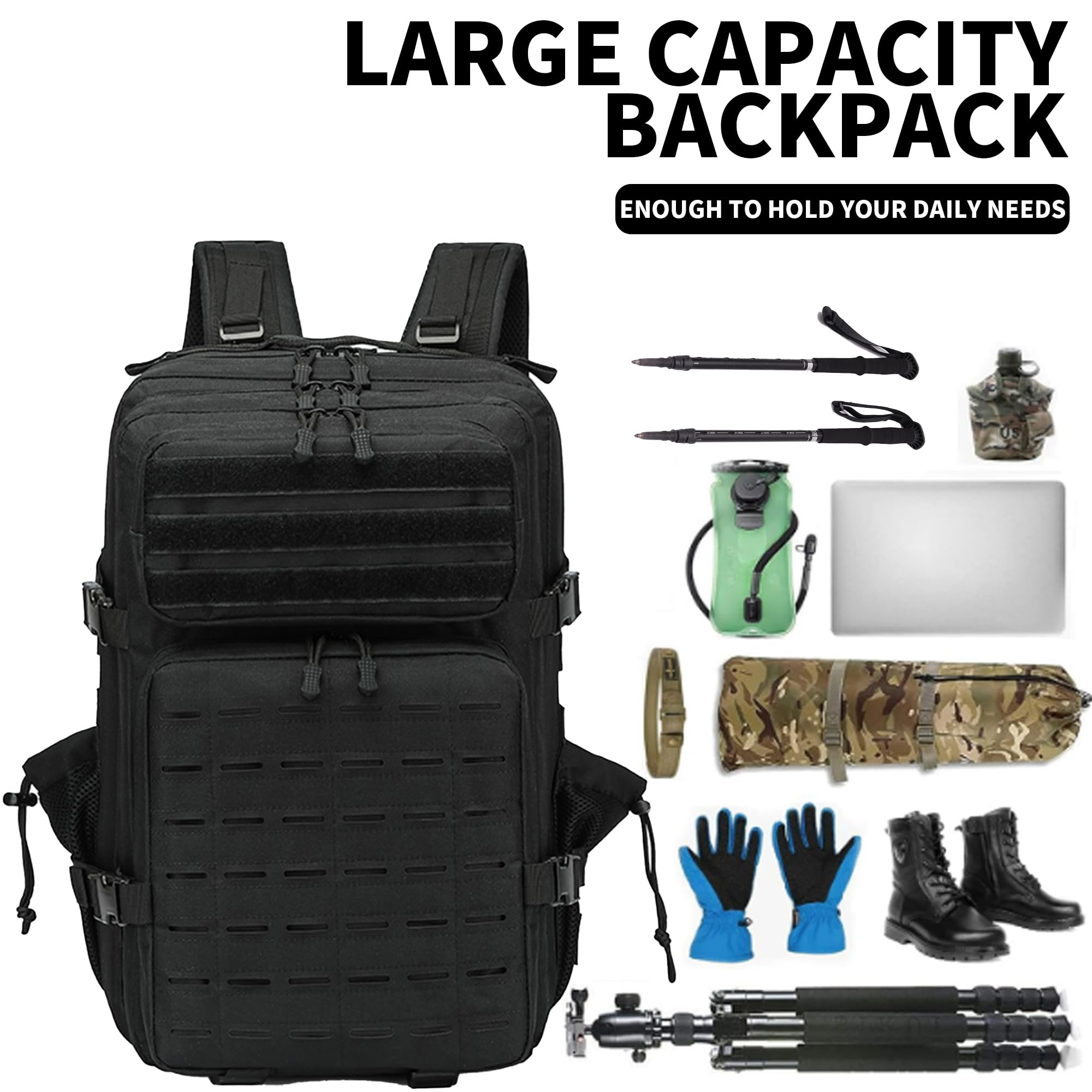 Cozy Serene Backpack 45l/25l 3 Day Assault Pack Molle Daypack Hiking ...