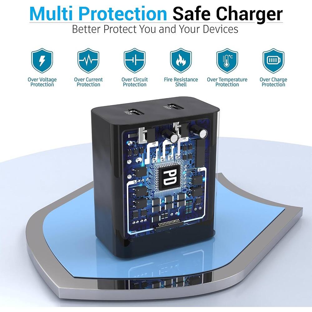 MOSZAR LLC 45W USB C Charger Block, Dual Port PD Fast Wall Adapter ...