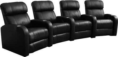 Best Buy: TheaterSeatStore Studio 4-Seat Curved Leather Home Theater ...