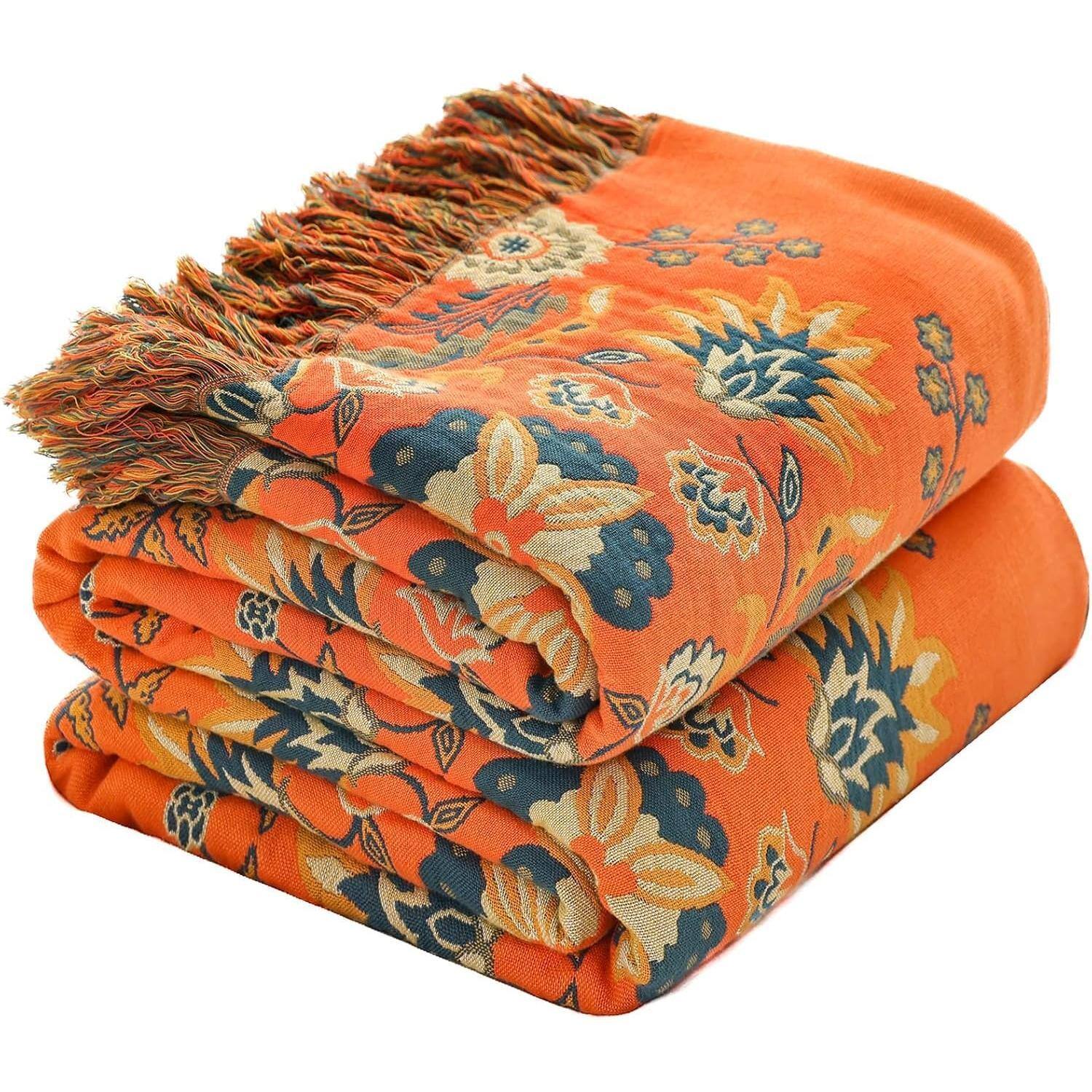 Dapper Styles Fall Throw Blanket For Couch Bed Chair Cotton Soft ...