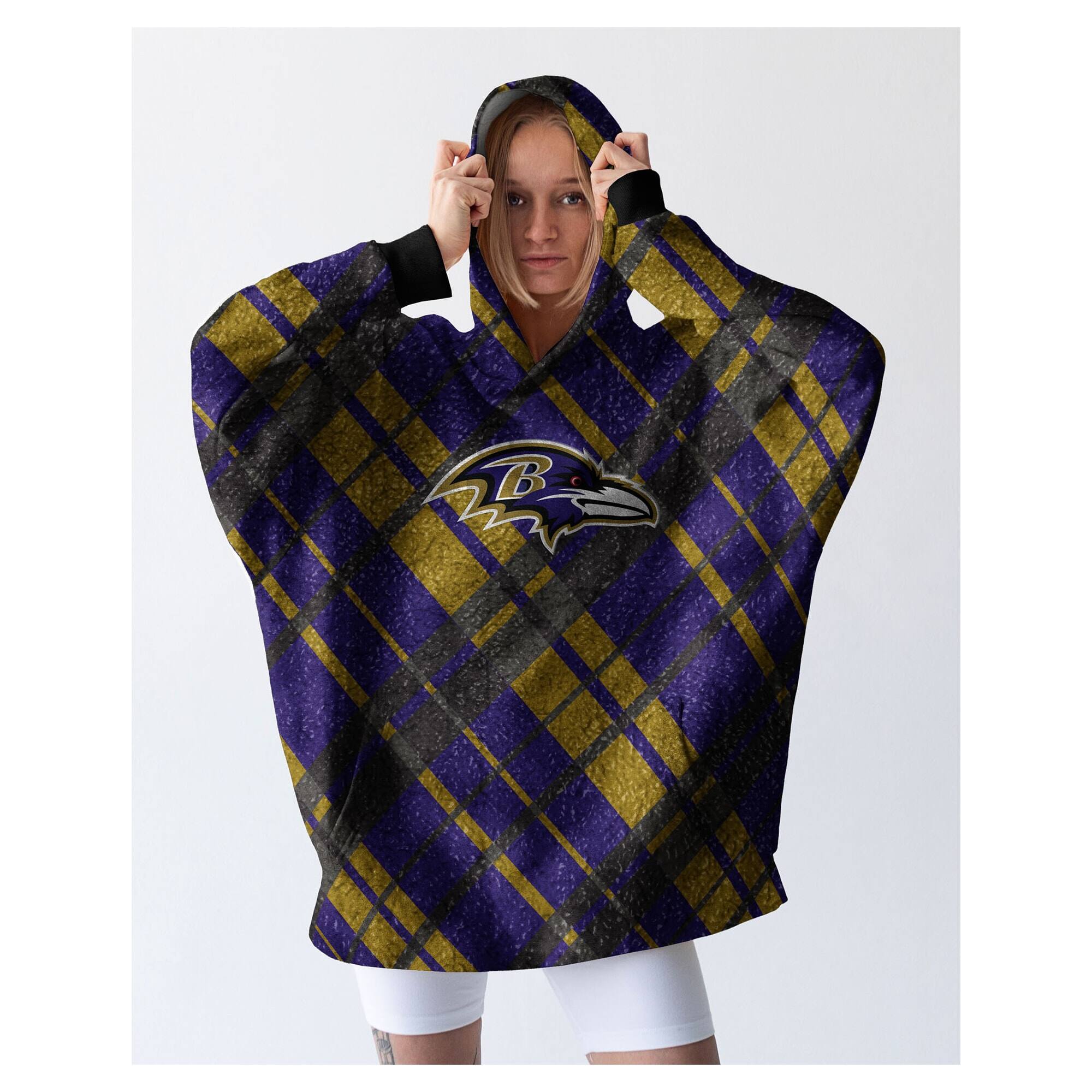 Pegasus Baltimore Ravens 34" x 34" Digital Dash Sherpa Hooded Fan Cape ...