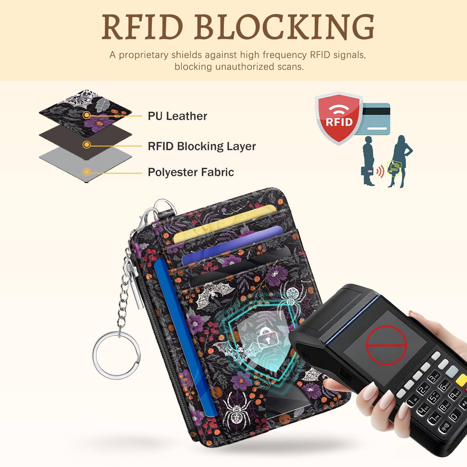 Jadie Link Goth Bat Credit Card Holder Small Wallet Women Gothic Slim ...