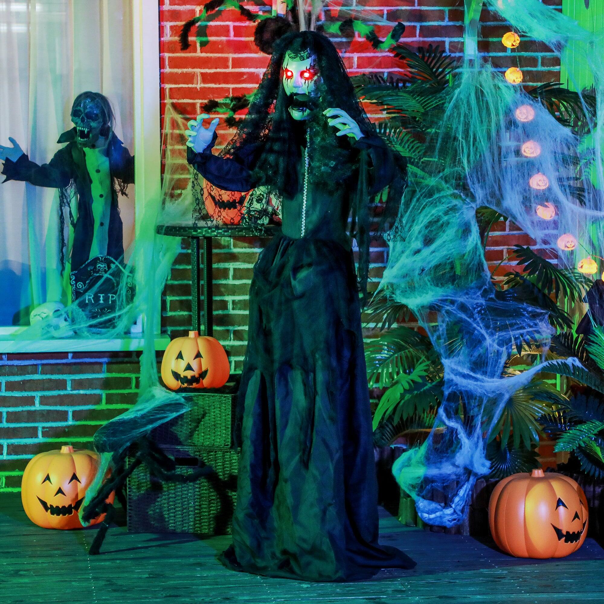 Boyel Living 67 in. Halloween Animatronic Ghost Bride with Motion Sound ...