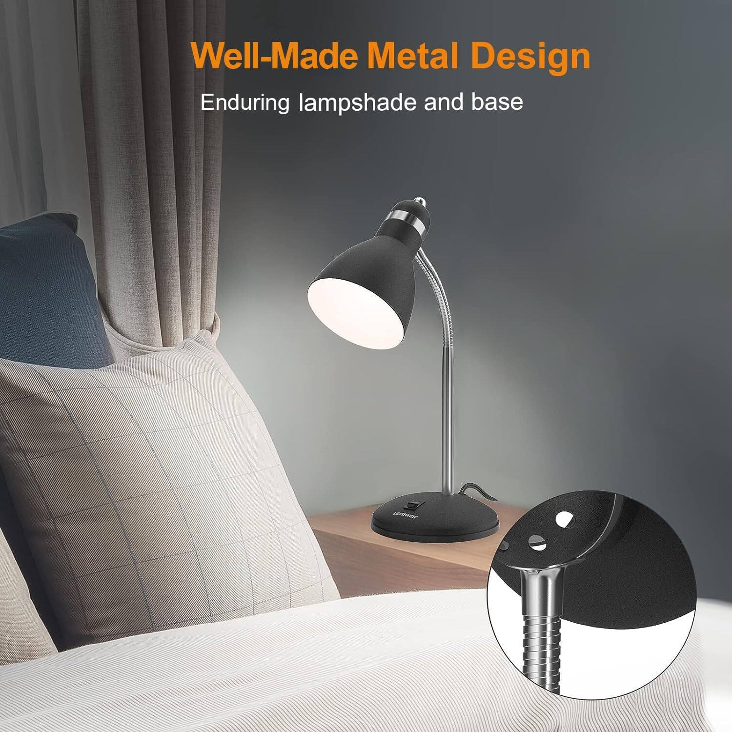 Cedar Assembly Metal Desk Lamp Eye caring Table Study Lamps With ...