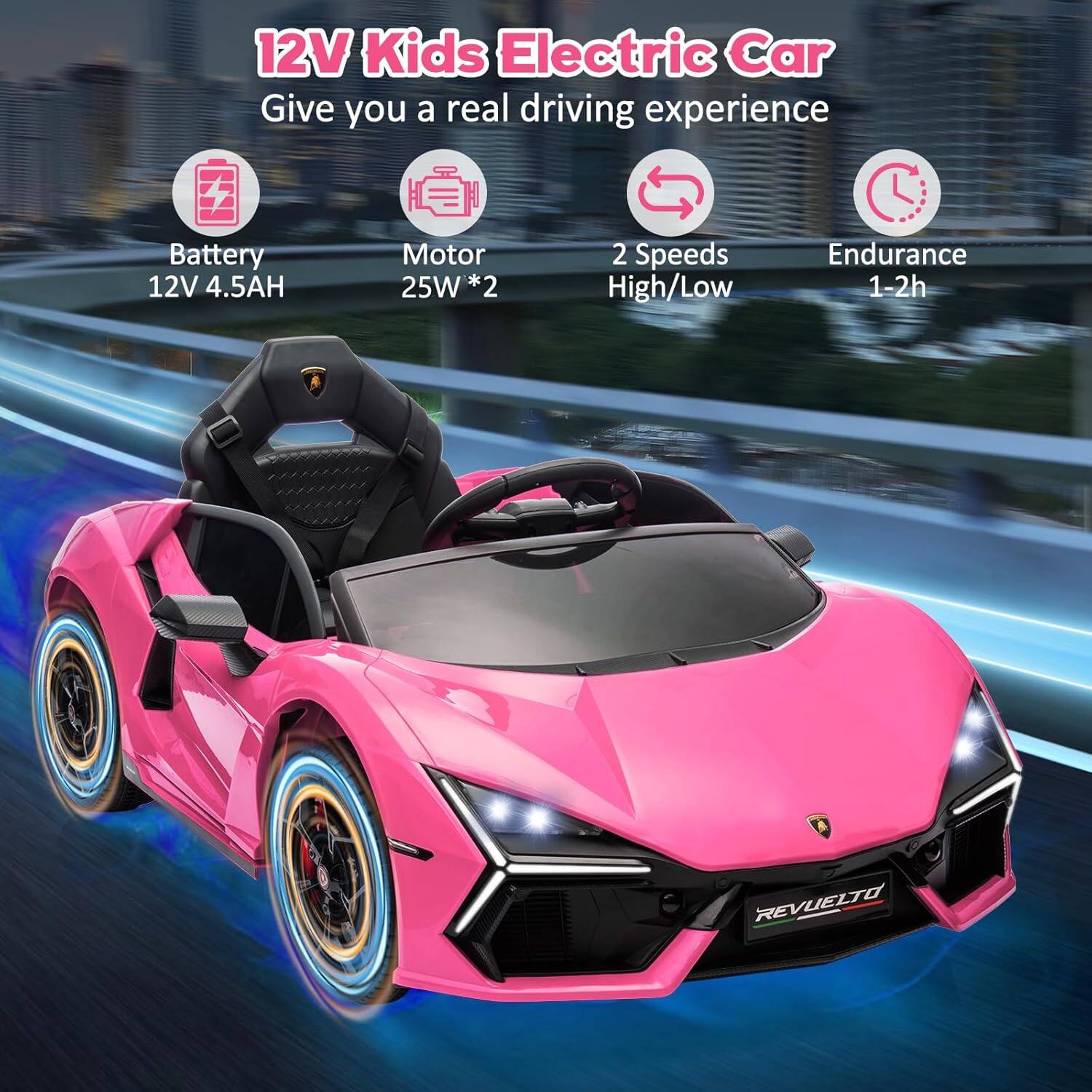 GARVEE 12V Licensed Lamborghini Revuelto Kids Ride On Car, Electric ...
