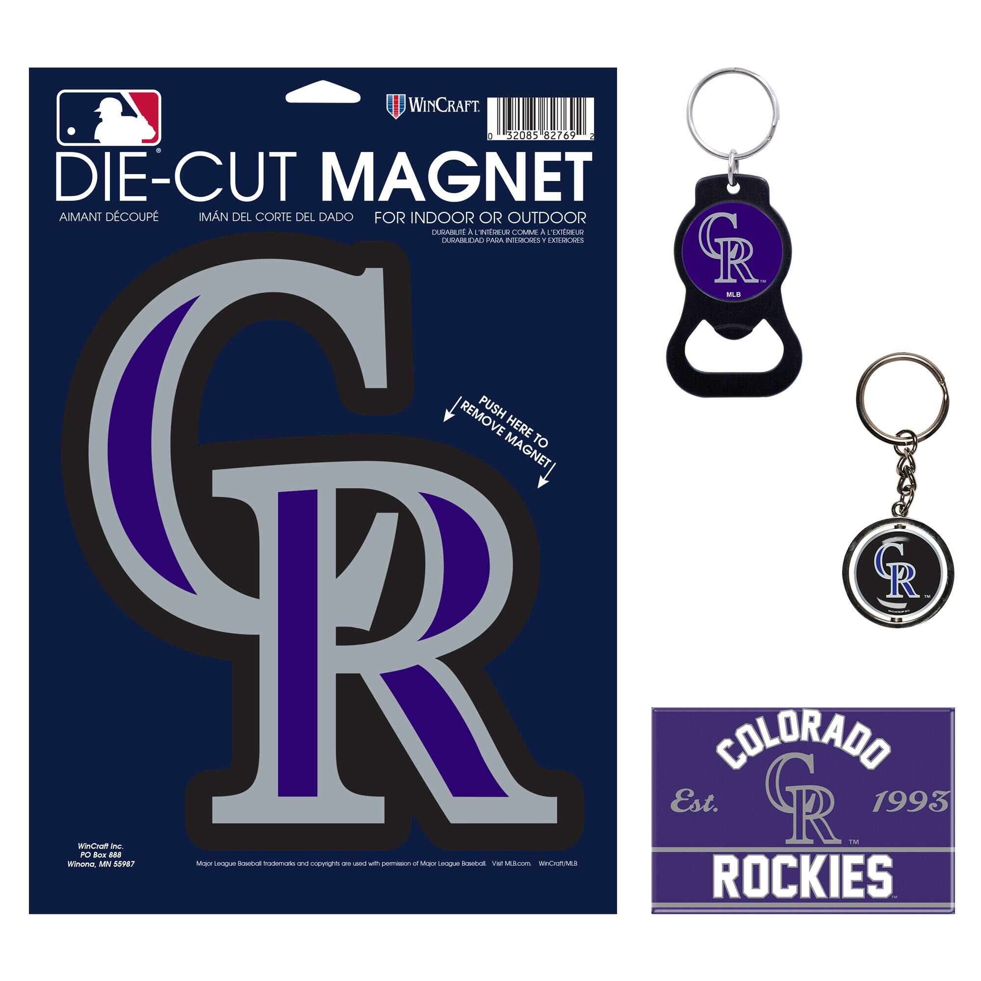 WinCraft Colorado Rockies 4 Pack Key Rings and Magnets Set Multicolor ...