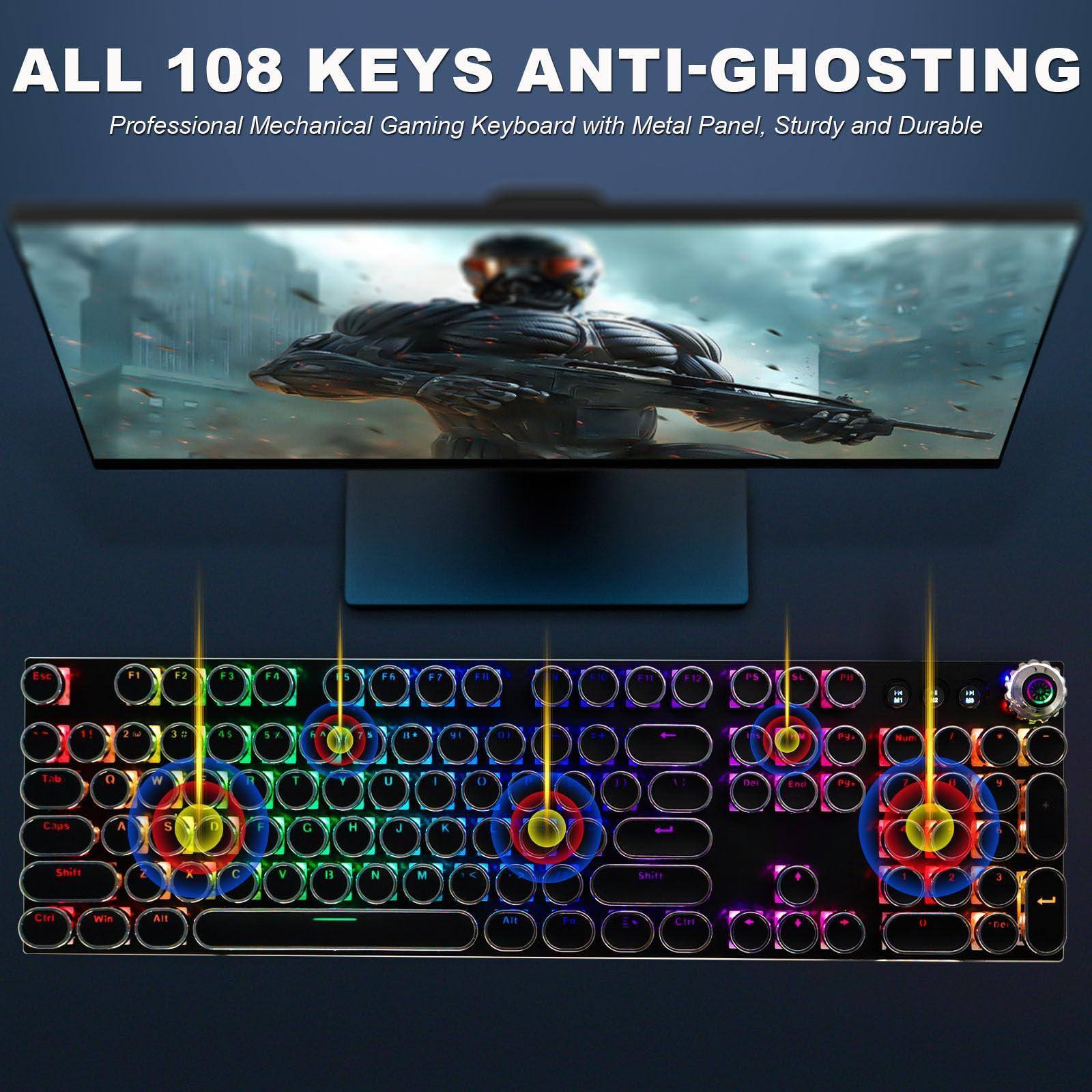 Stamp n Camp Typewriter Mechanical Gaming And Mouse Combo Rainbow Rgb ...