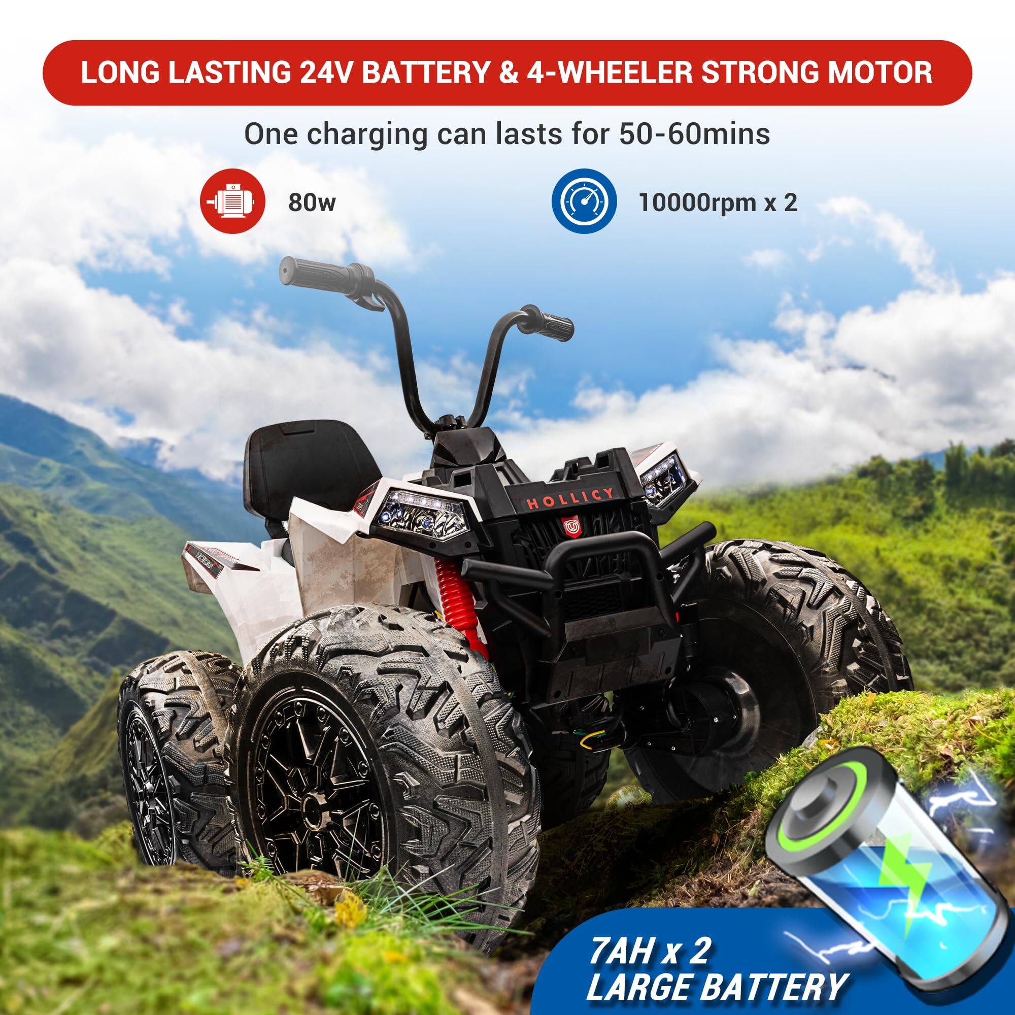 GARVEE 24V Electric Ride On ATV for Kid Ages 3 8 with Dual Motors ...