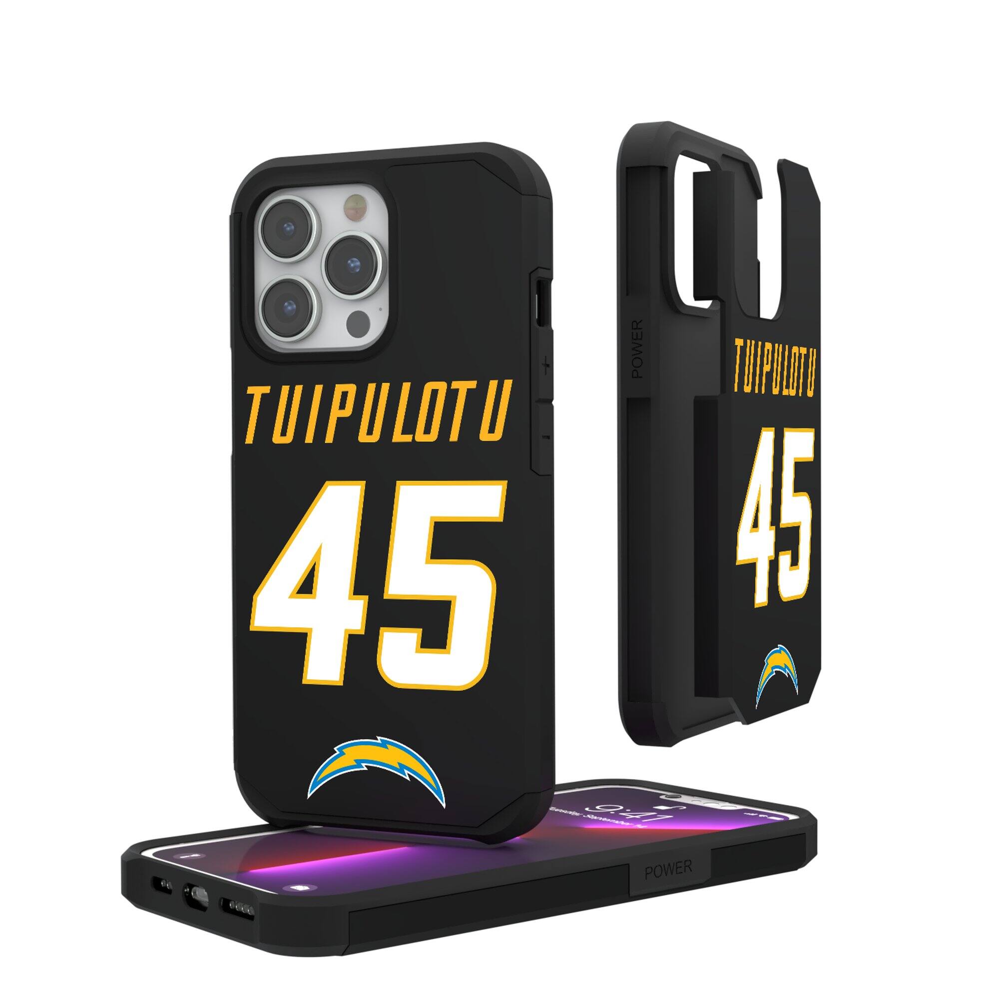 Keyscaper NFL Tuli Tuipulotu Los Angeles Chargers iPhone Rugged Case 14 ...