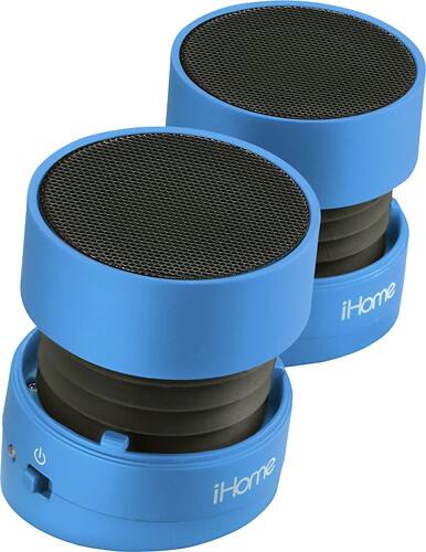 Best Buy: iHome Rechargeable Mini Speakers Blue IHM78LX