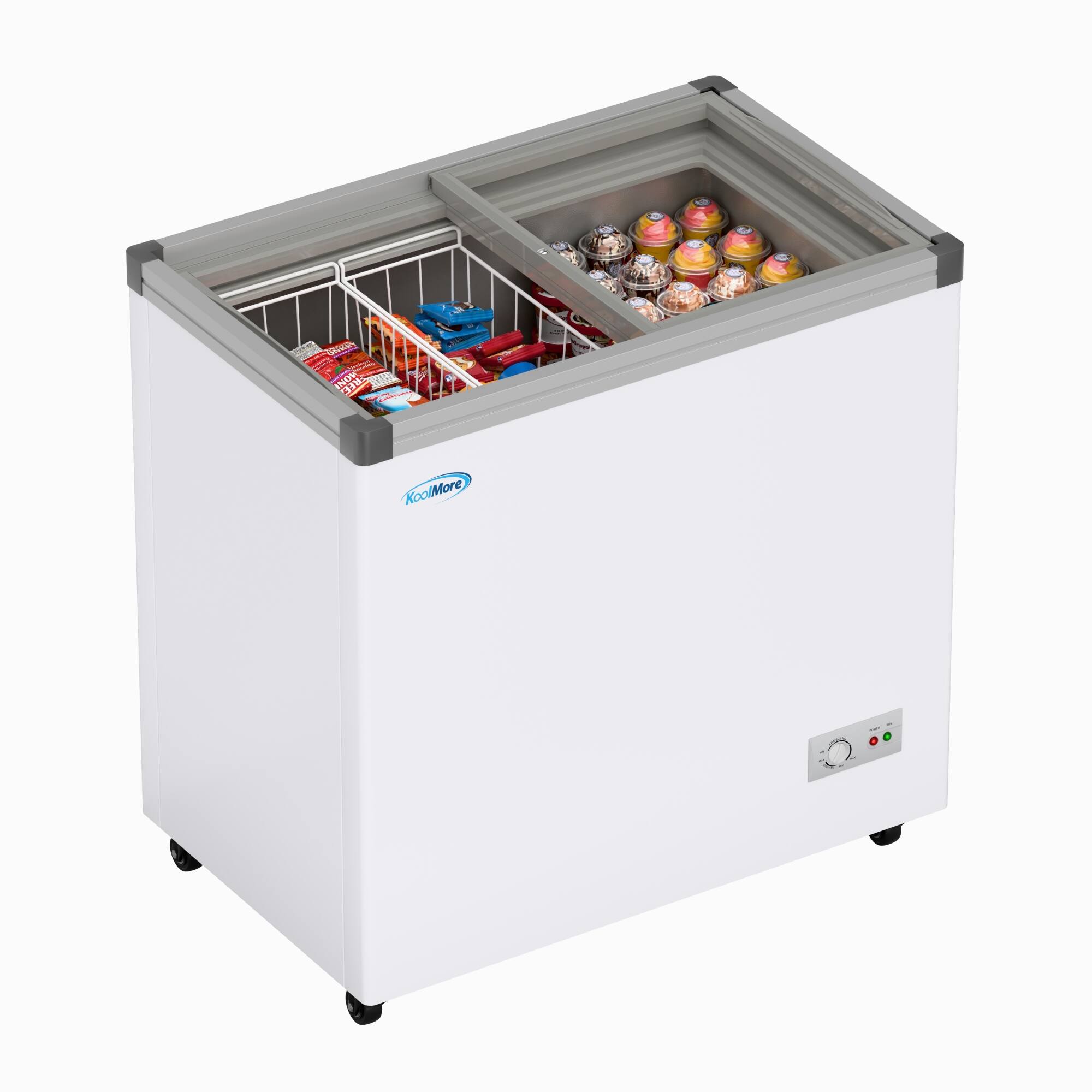 Koolmore 33 in. Flat Top Ice Cream Display Freezer, 7 cu. ft. Capacity ...