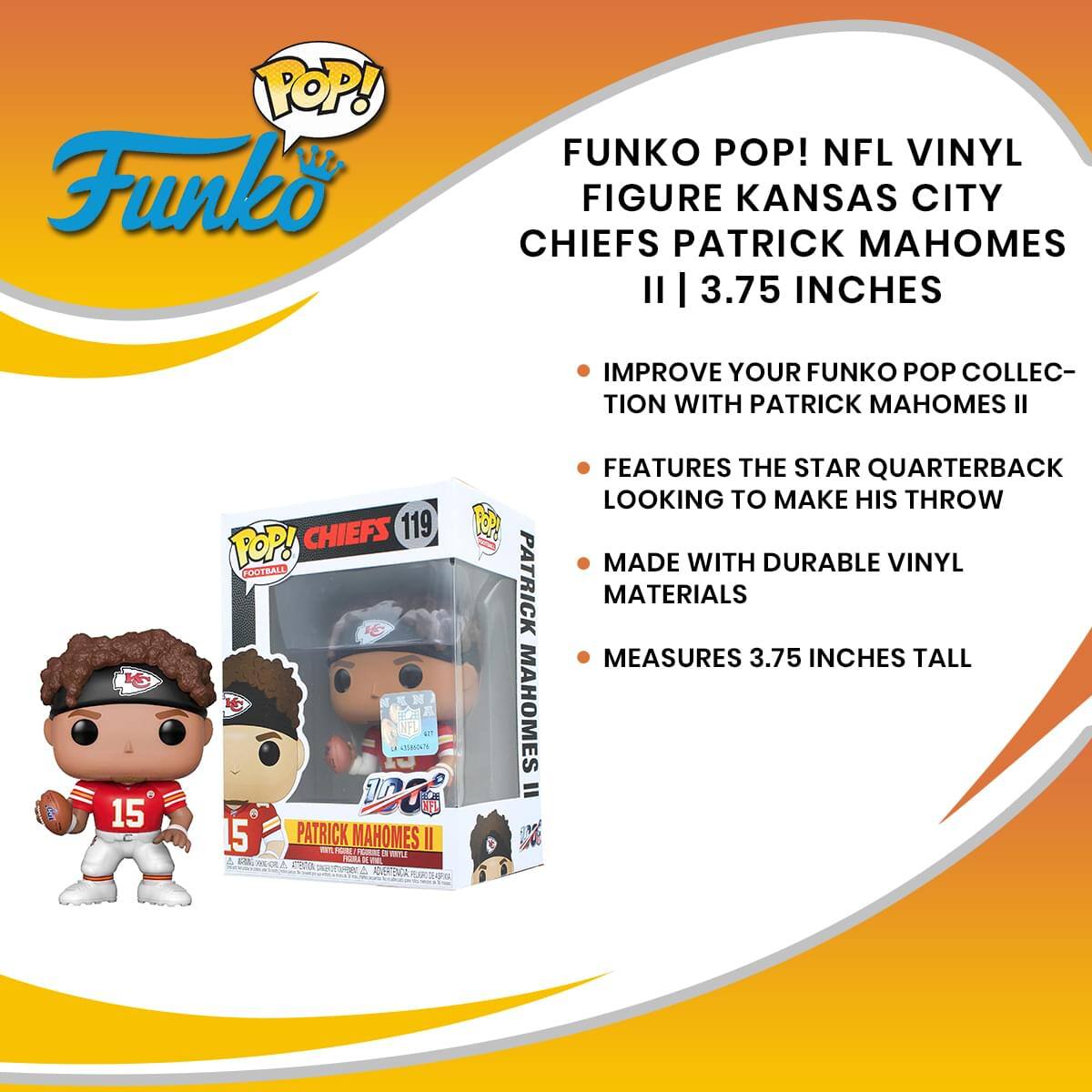 Funko POP! NFL Vinyl Figure Kansas City Chiefs Patrick Mahomes II | 3. ...