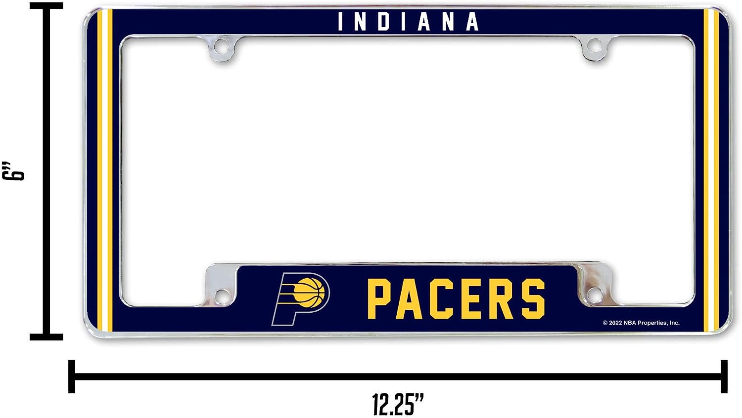 Rico Industries Indiana Basketball Pacers (Set of 2) Chrome Metal ...