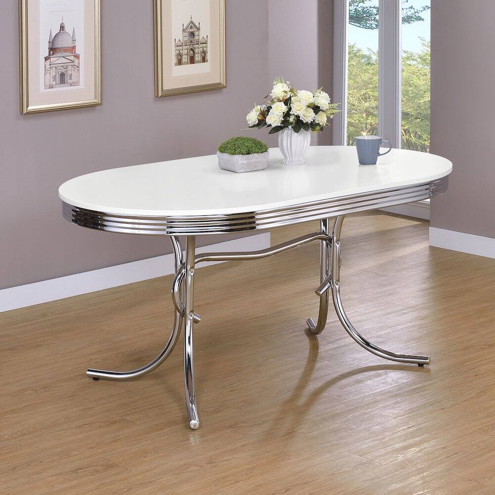 Coaster Co. of America Retro Oval 60 inch Wood Top Dining Table and ...