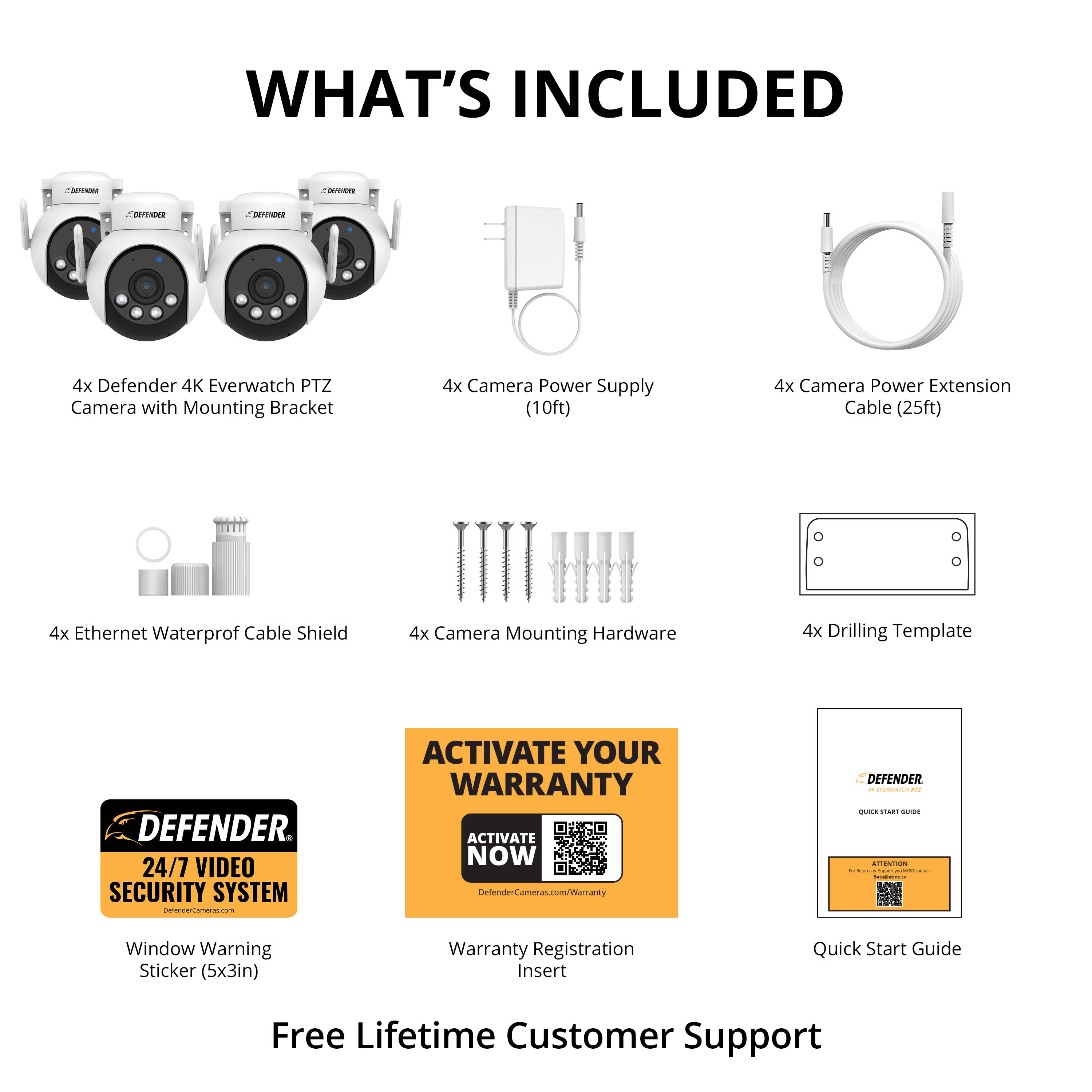 Defender AI 4K Everwatch PTZ 360° Wi Fi 6 Plug in Security Camera ...