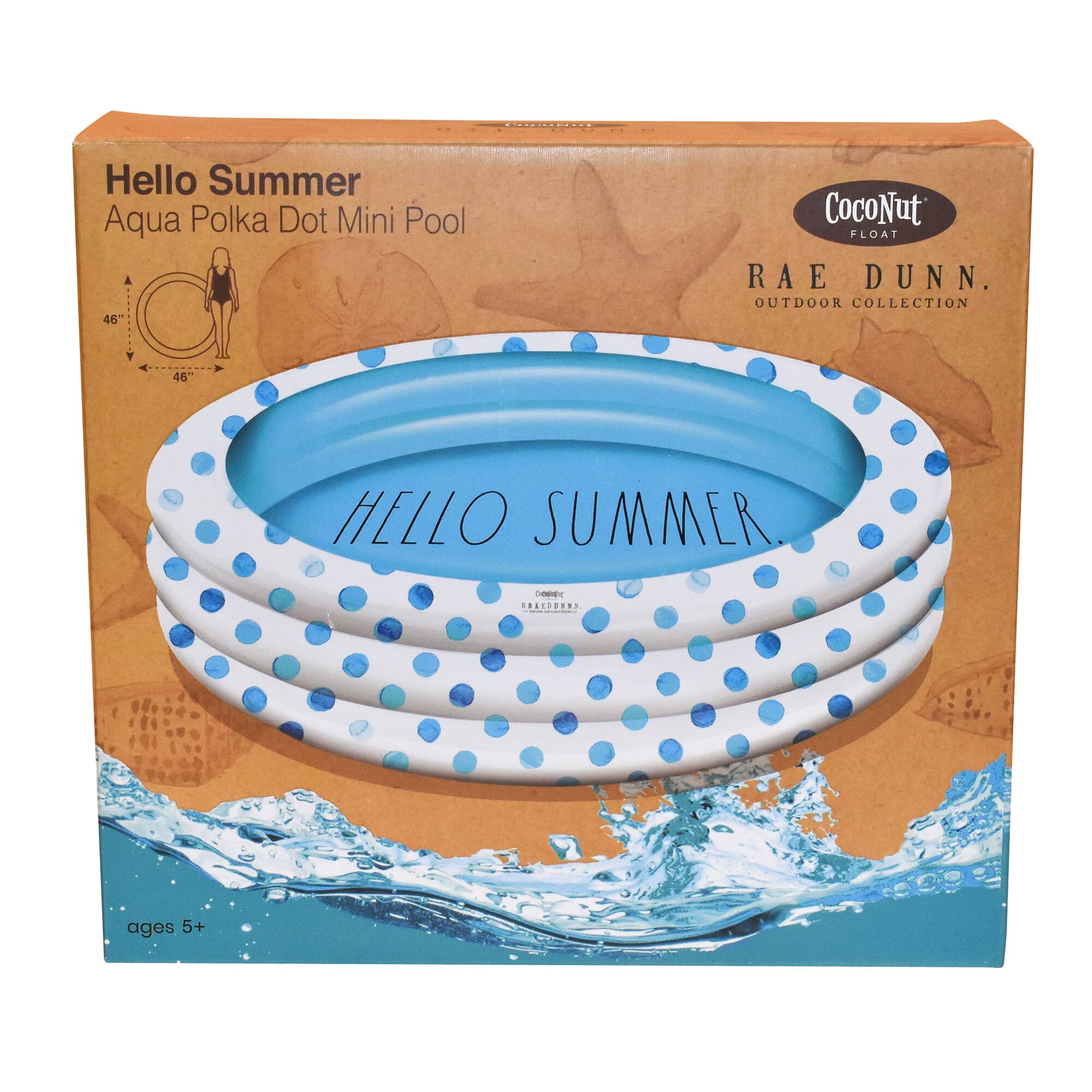 Best Buy: Salus Brands, LLC Rae Dunn: Hello Summer Aqua Poka Dots -46 ...